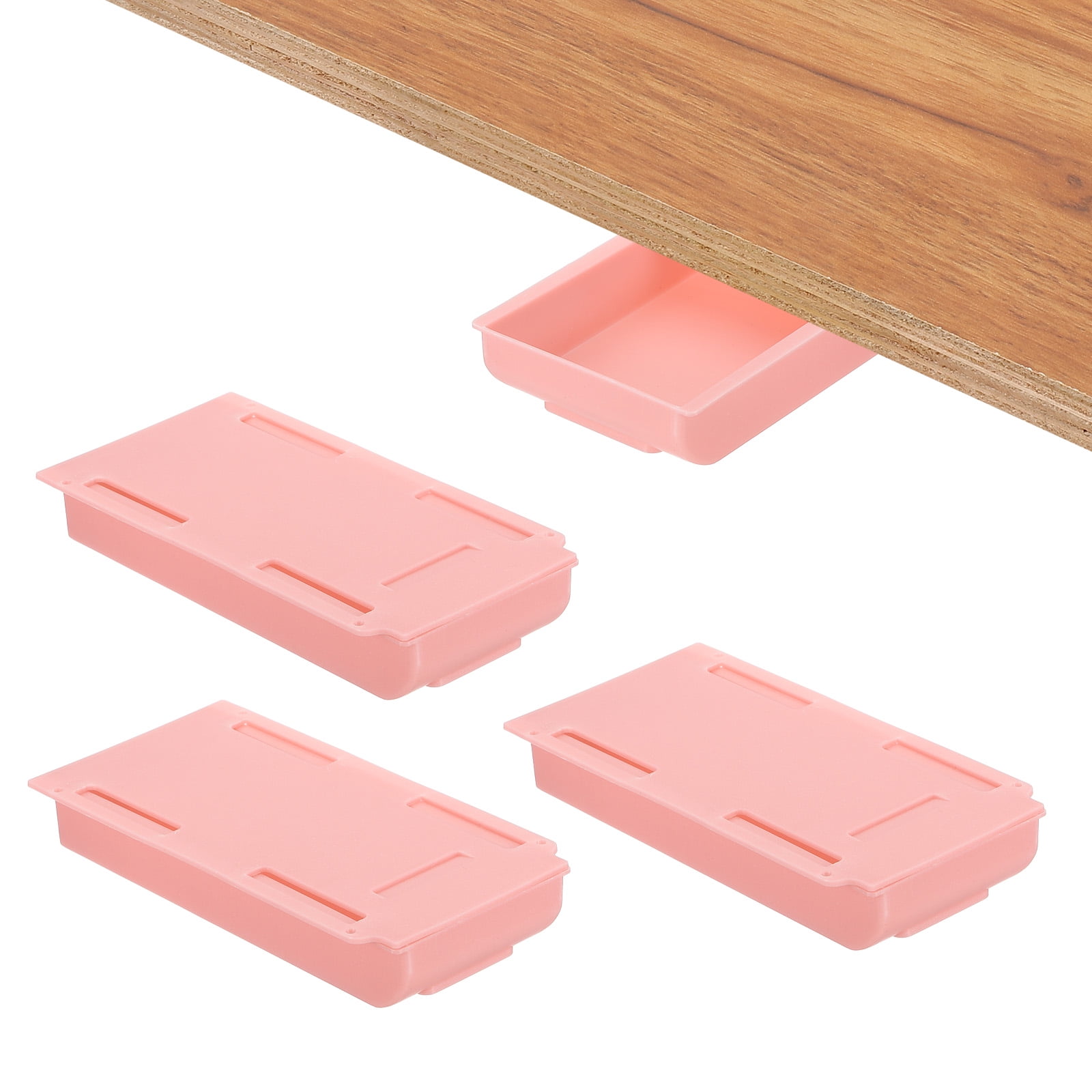 Under Desk Drawer, 4 Pcs Under Table Storage Self-Adhesive Attachment ...