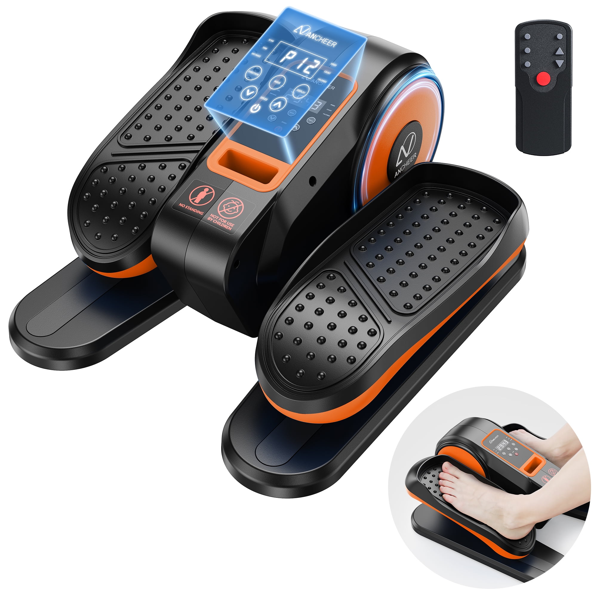 Under Desk Elliptical Machine, Electric Seated Pedal Exerciser, Mini ...