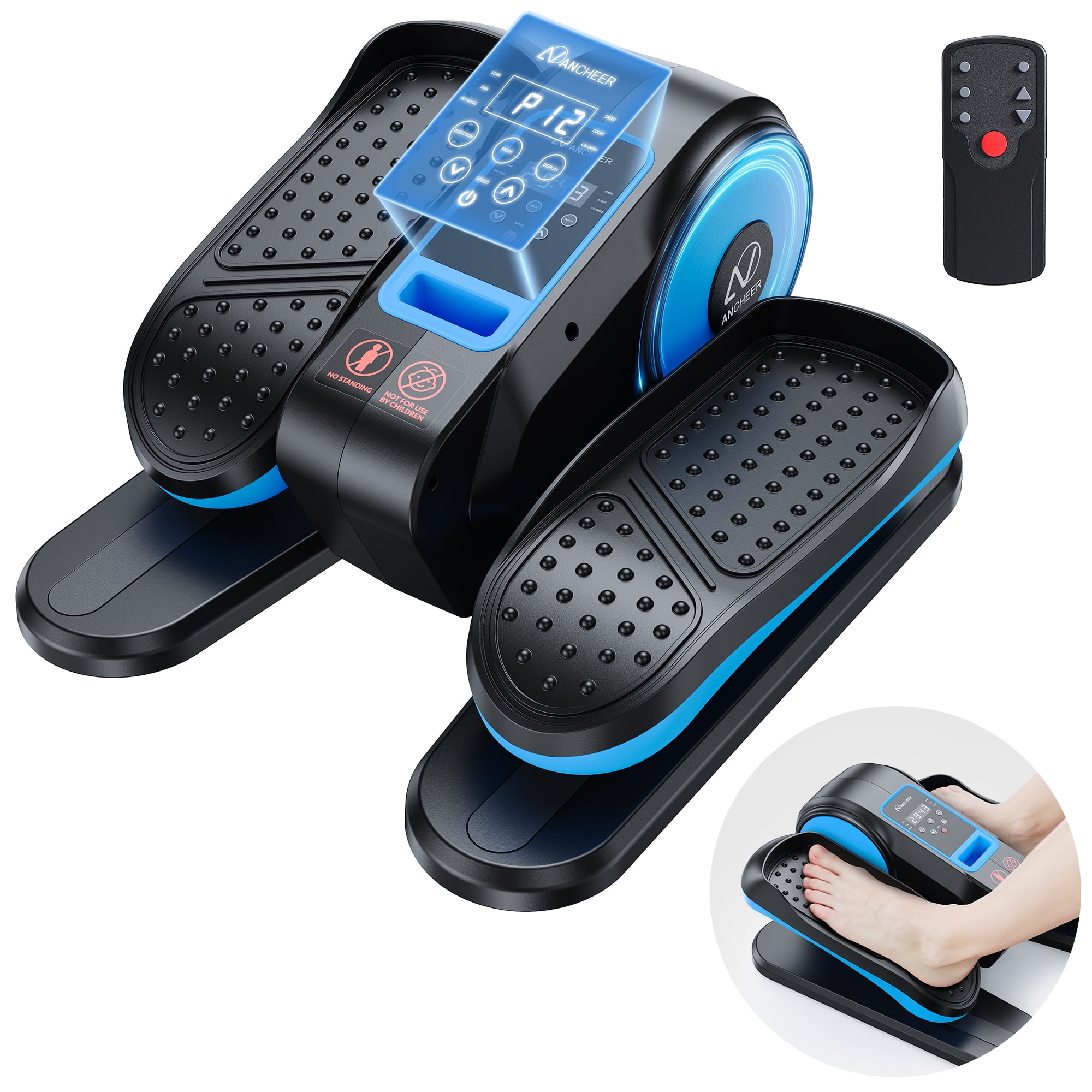 Under Desk Elliptical Machine, Electric Seated Pedal Exerciser, Mini Ellipse Leg Exerciser with ...