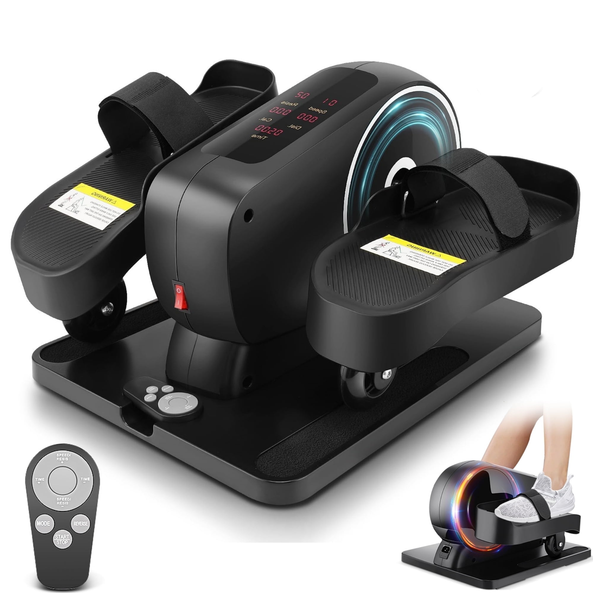 Under Desk Elliptical, Compact Magnetic Pedal Exerciser, Seated Workout ...