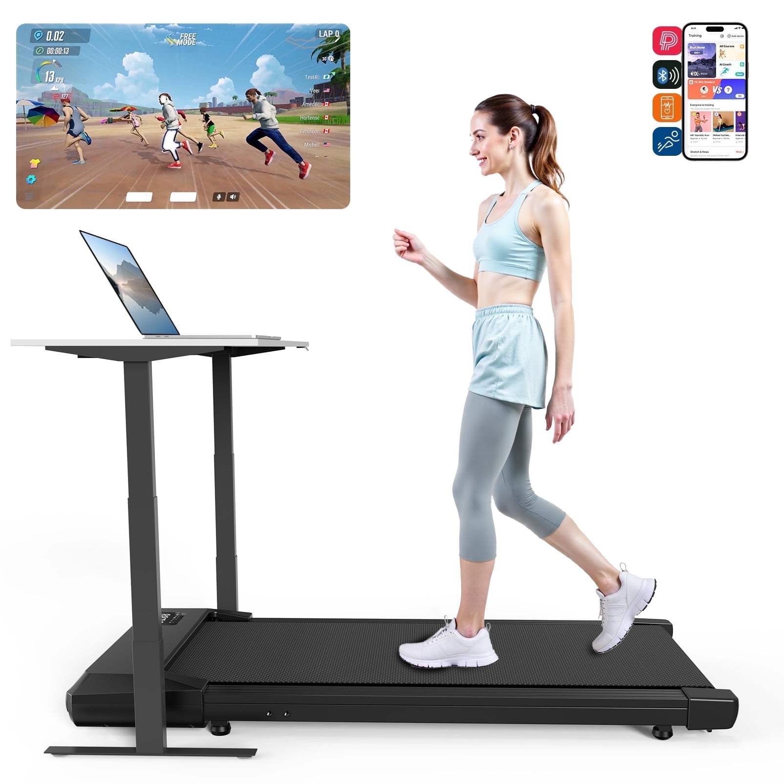 MJWW Walking Pad, Under Desk Treadmill, 2.5 HP Quiet Jogging Machine ...
