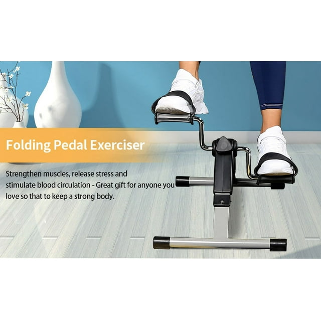 Under Desk Folding Pedal Exerciser with LCD Display,Leg Exerciser with ...