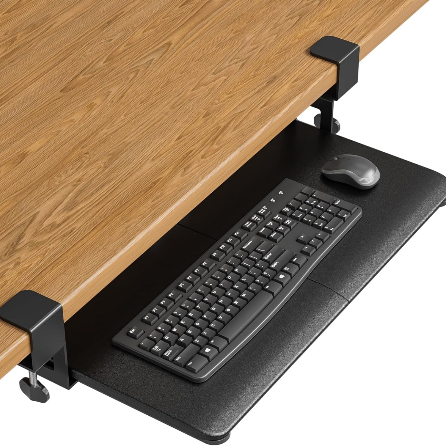 Under Desk Keyboard Tray, Pull-Out Keyboard & Mouse Platform with C ...