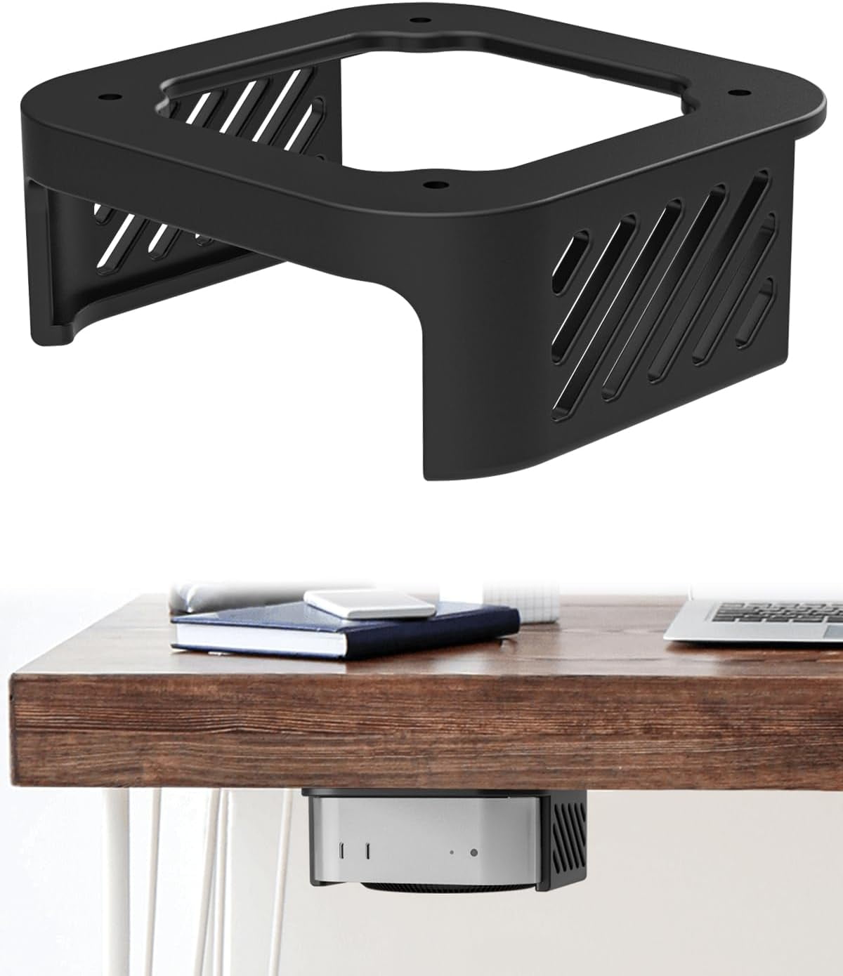 Under Desk Mount for 2024 Mac Mini M4/M4 Pro - 3D Printed Monitor Mount ...