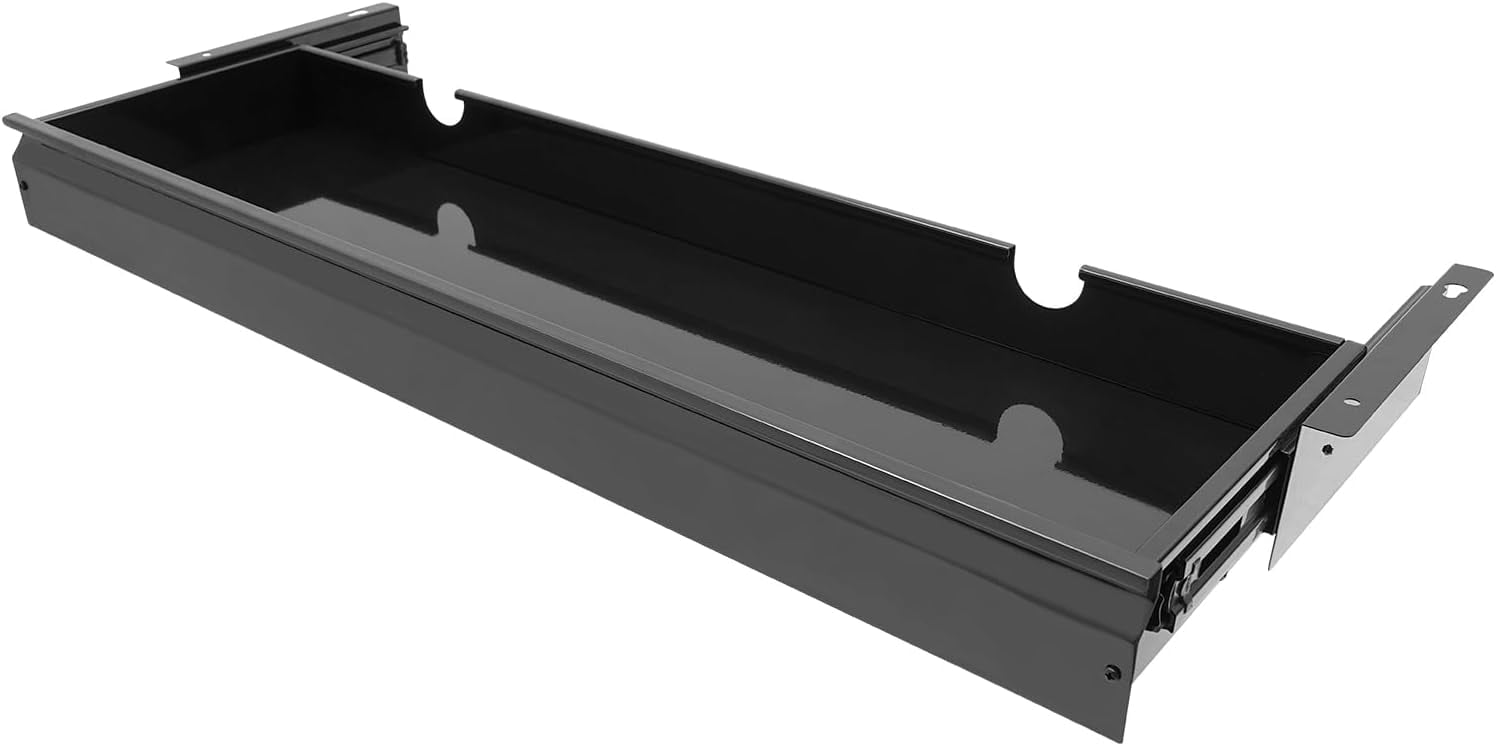 Under Desk Mounted Sliding Pull-Out Drawer, Storage Organizer Shelf ...