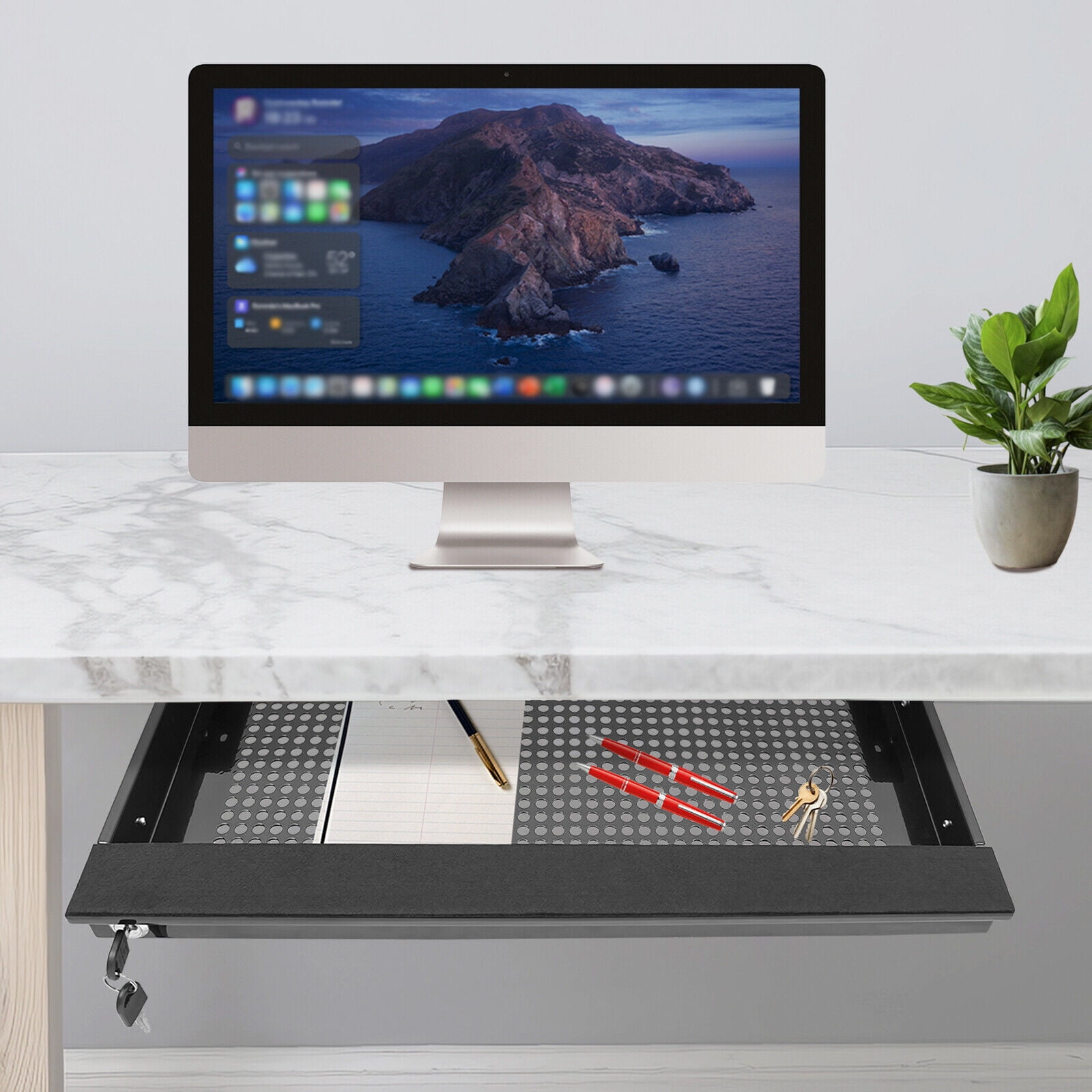 Under Desk Mounted Sliding Pull-out Drawer Non-toxic Odorless Drawer ...