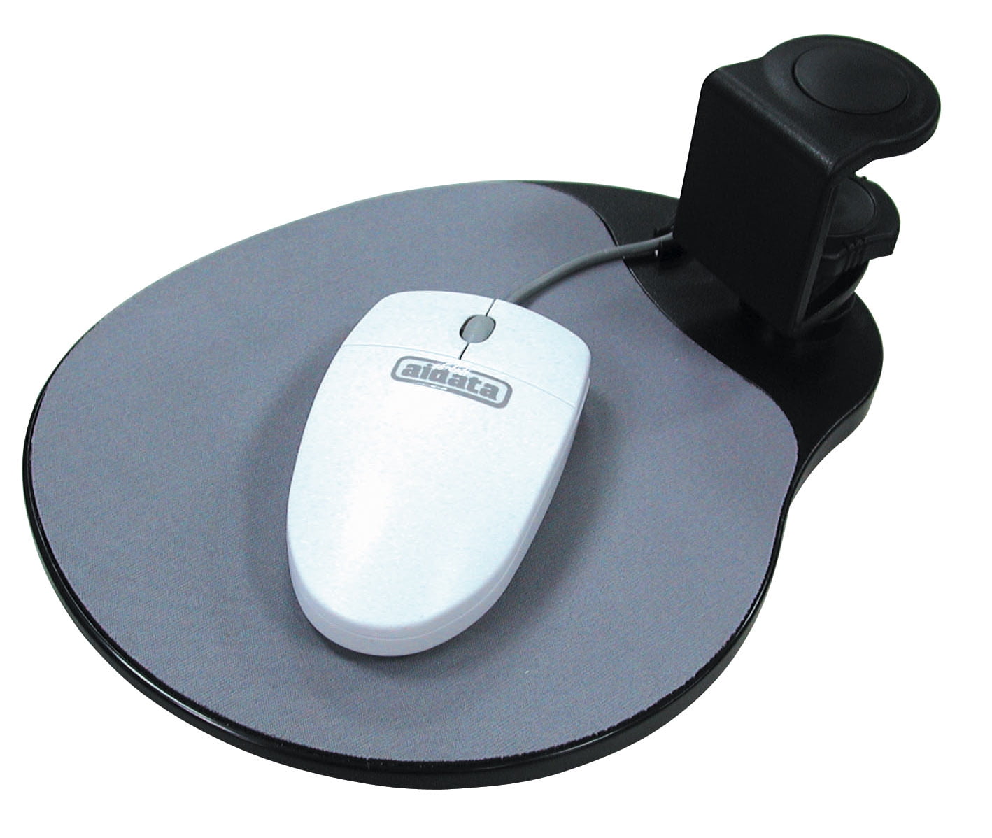 Under-Desk Mouse Platform with cable clip / 360° swivel (Black ...
