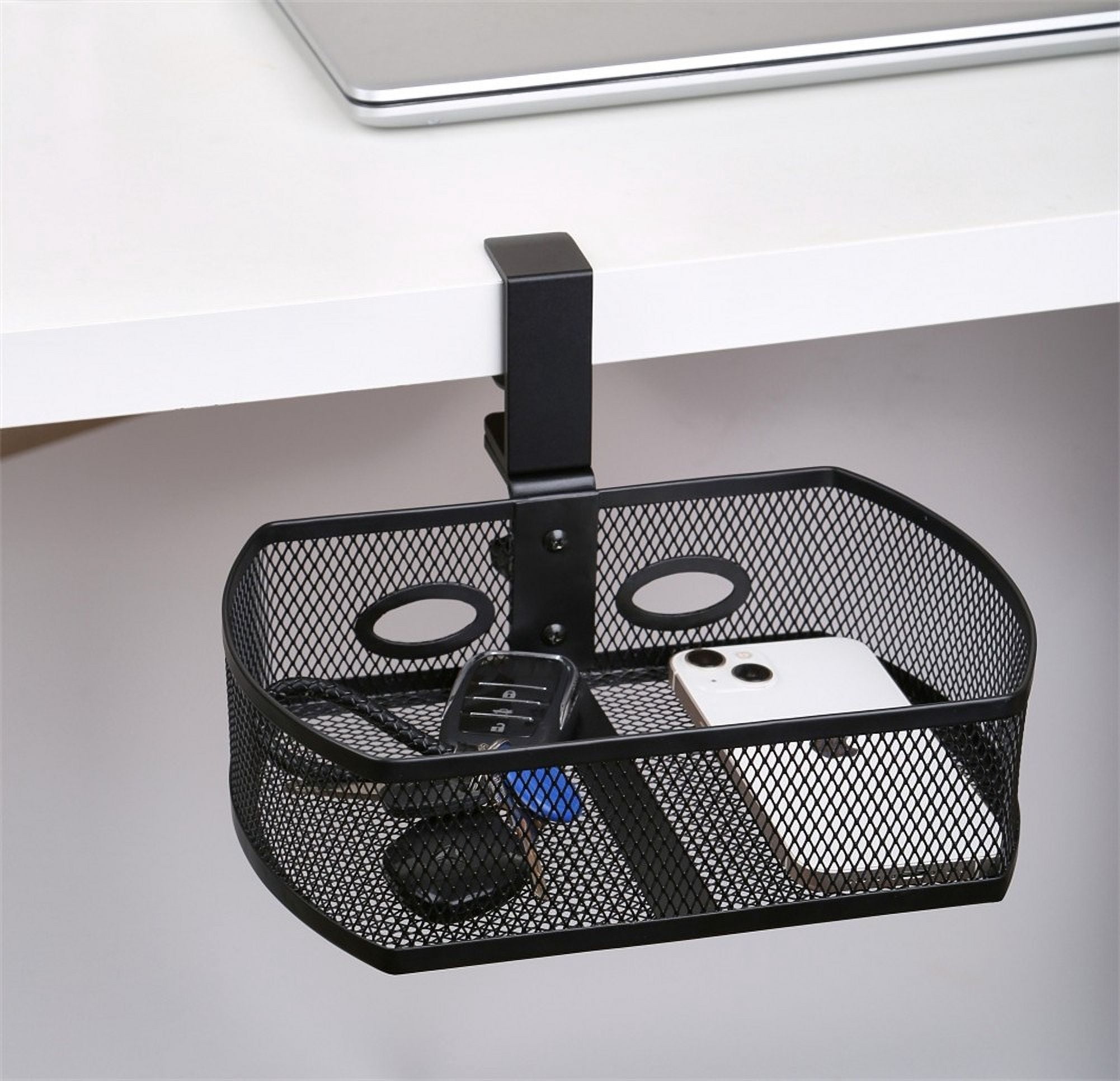 Under Desk Organizer Cup Holder Table Management Rotating Tray For Home ...