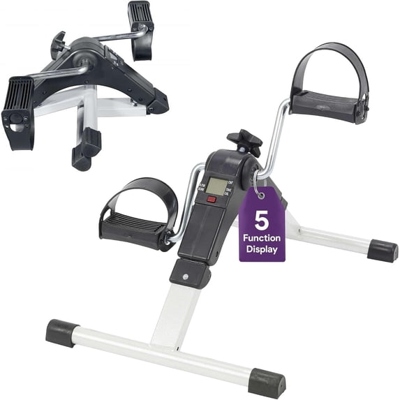 Under Desk Pedal Exerciser with Digital LCD Display - Foldable Exercise ...