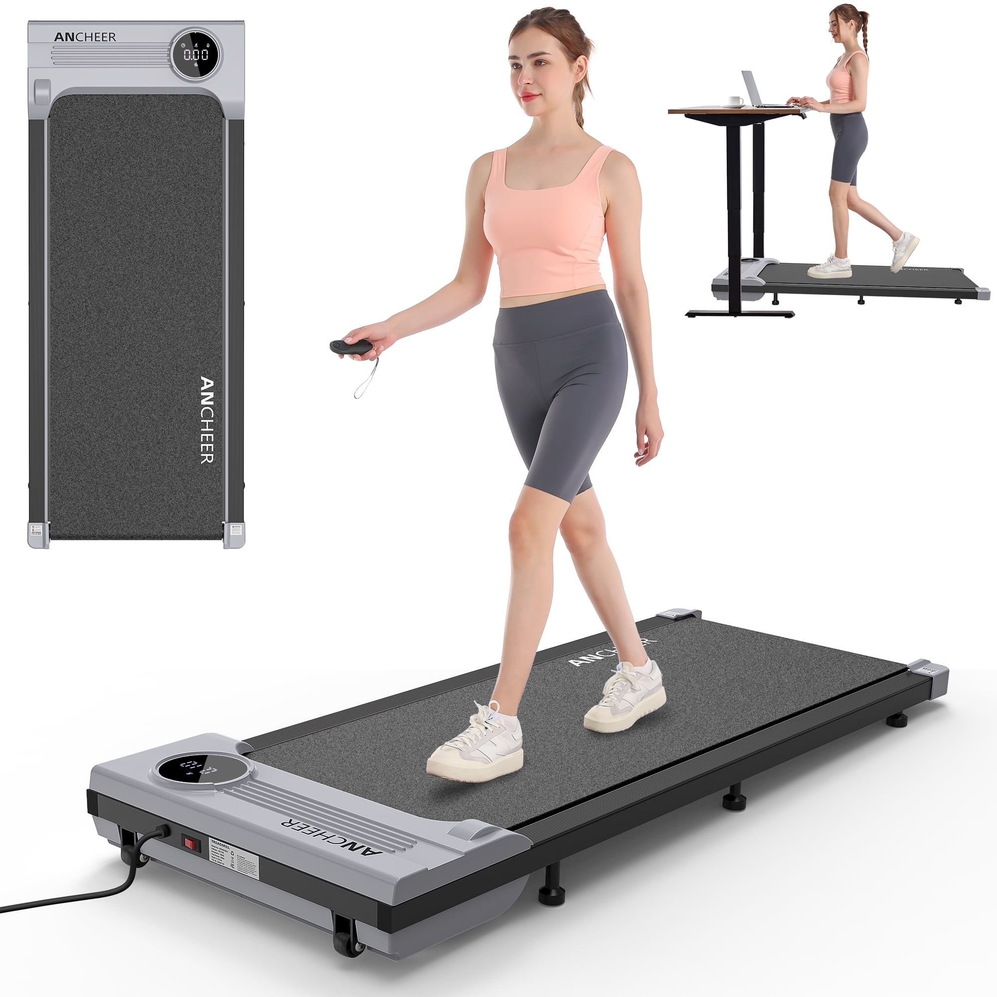 ANCHEER Under Desk Ultra Thin Portable Treadmill with Remote Control ...