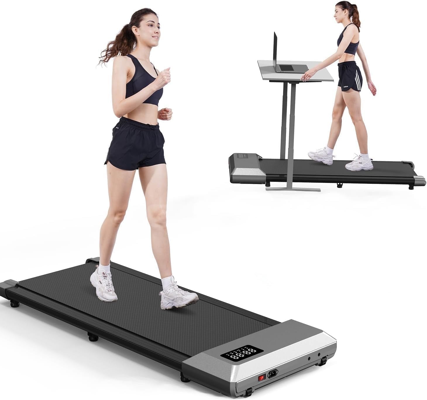 Deerrun Walking Pad,2024 Upgrade Smart Under Desk Treadmill, 2.2hp