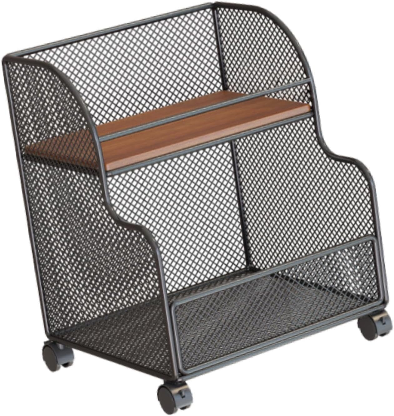 Under Desk Utility Cart Organizer File Holder Sturdy Storage Basket ...