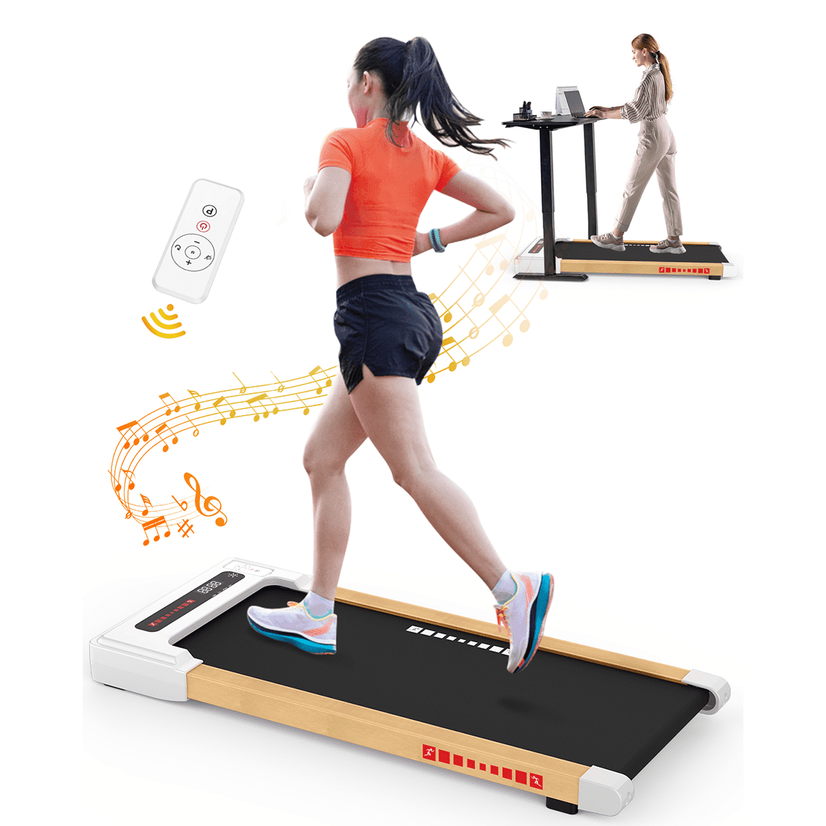 Under Desk Walking Pad, Mini Treadmill 2.25HP 265LBS Walking Treadmill ...