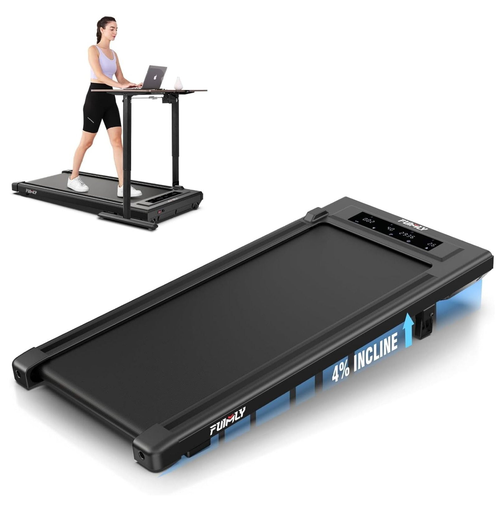 Under Desk Walking Pad for Home Office - 2.5 Portable Treadmill With ...