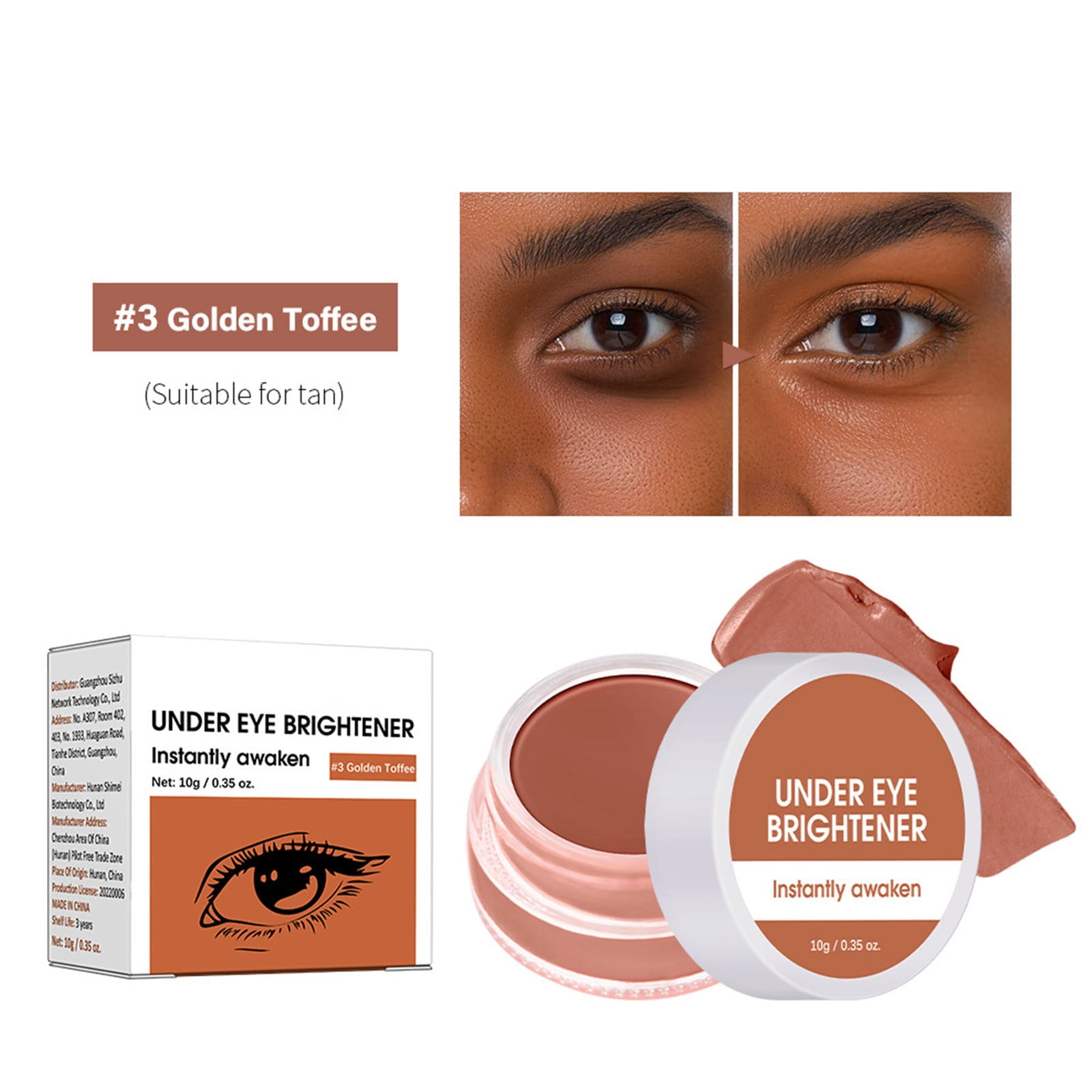 Under Eye Brightener,Conceal & Brighten Dark Circles,With Hyaluronic ...