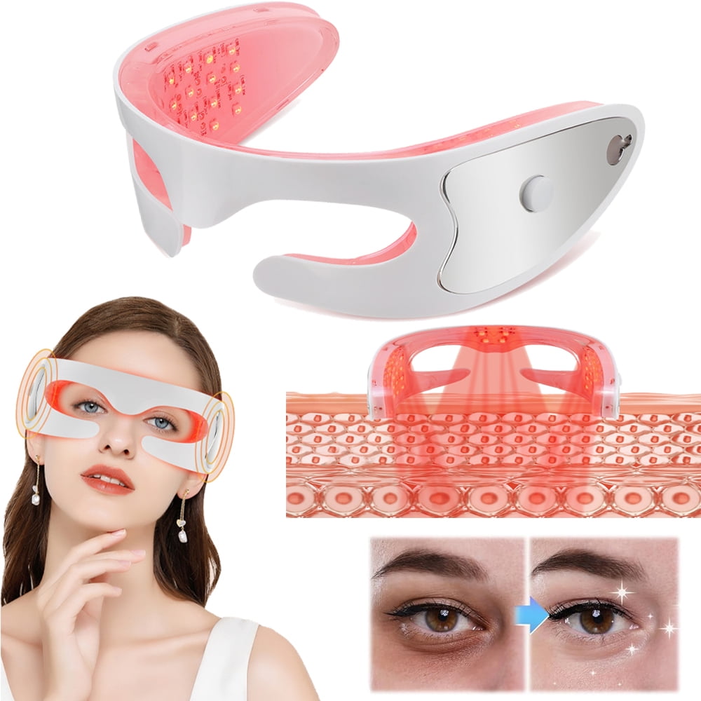 Under Eye Light Therapy Massager Glasses, 3 Modes USB Rechargeable Eye ...