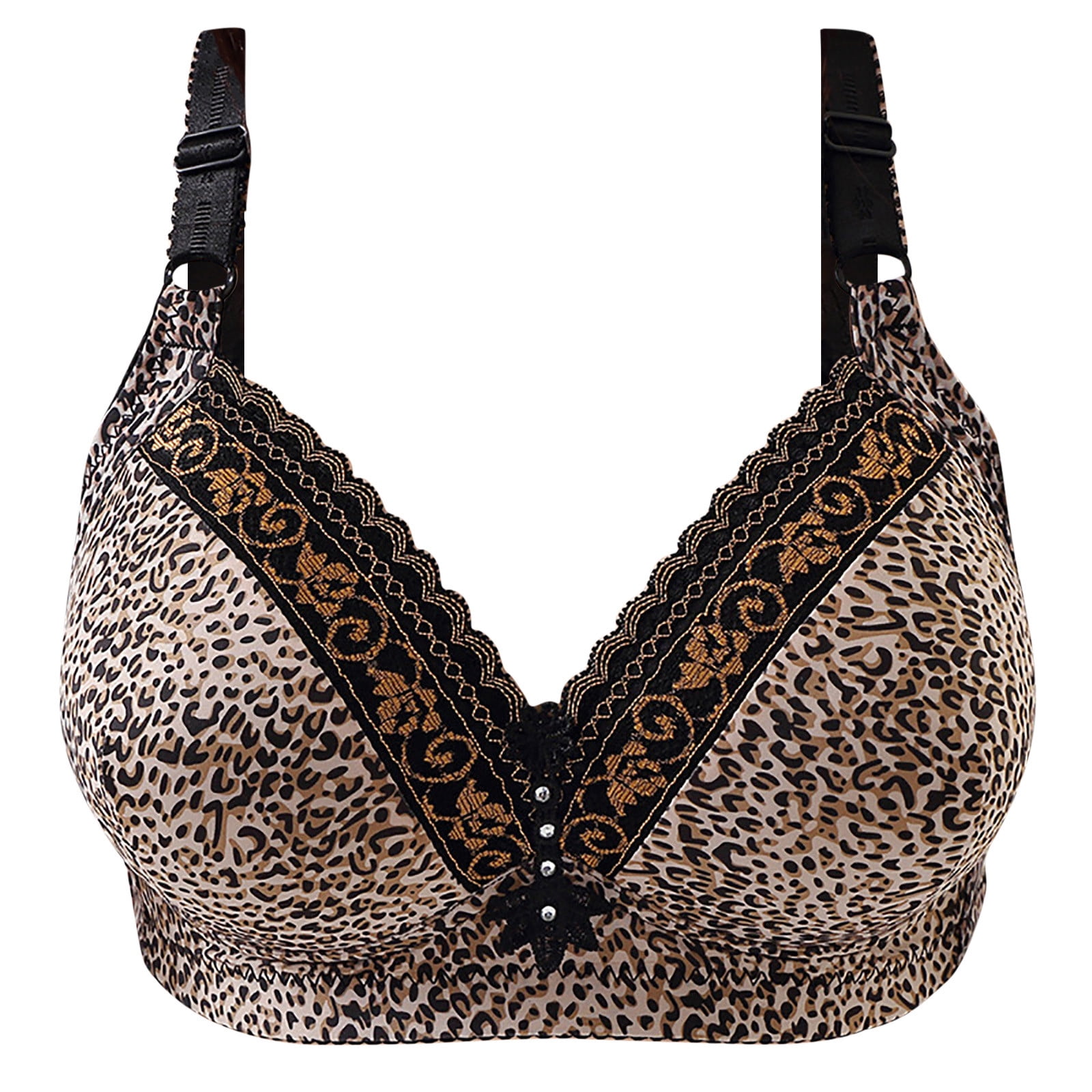 Under Outfit Bras for Women Women's Leopard Bra Wire Free Underwear One ...