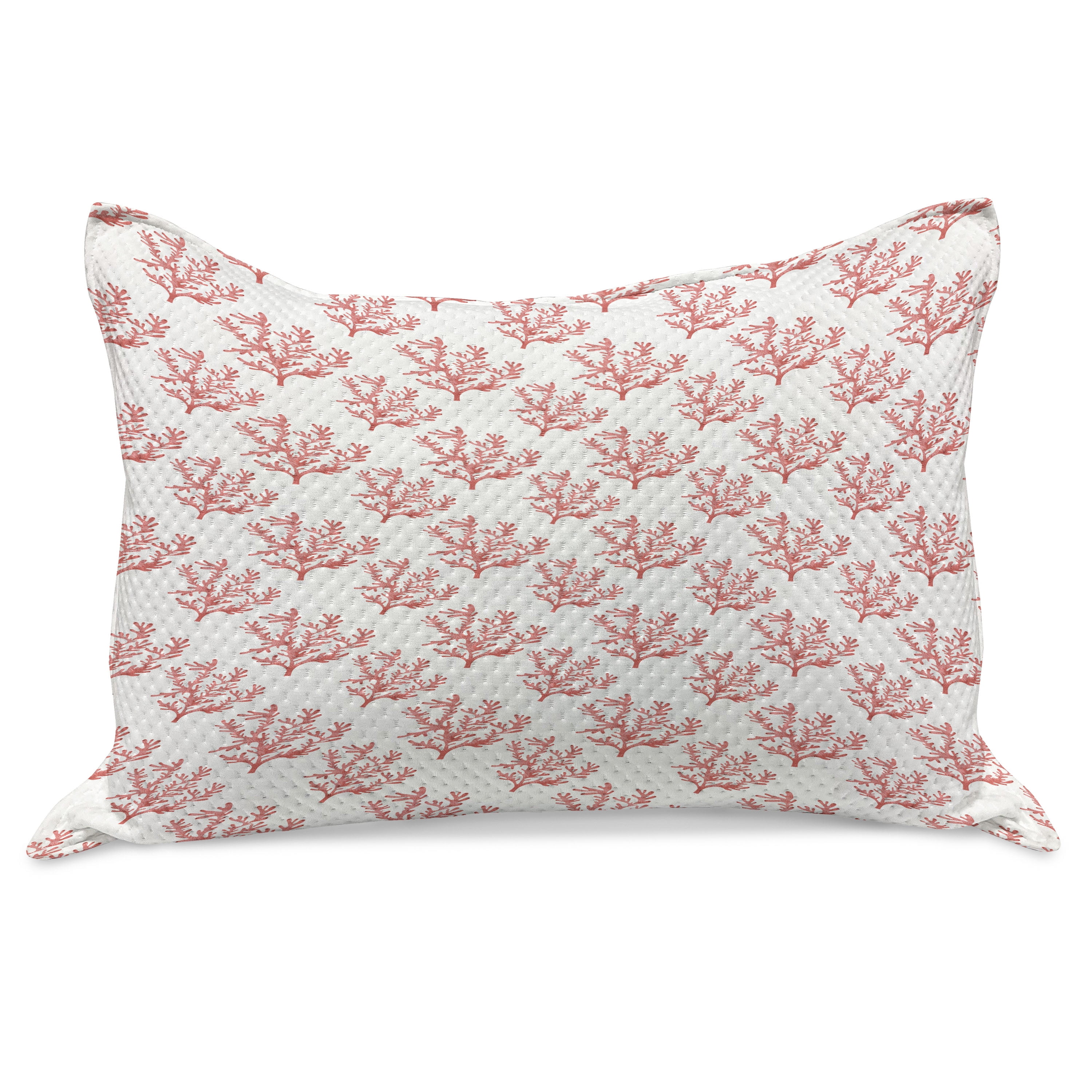 Under the Sea Knitted Quilt Pillowcover, Simplistic Nautical Concept of Seaweed Aquarium Coral ...