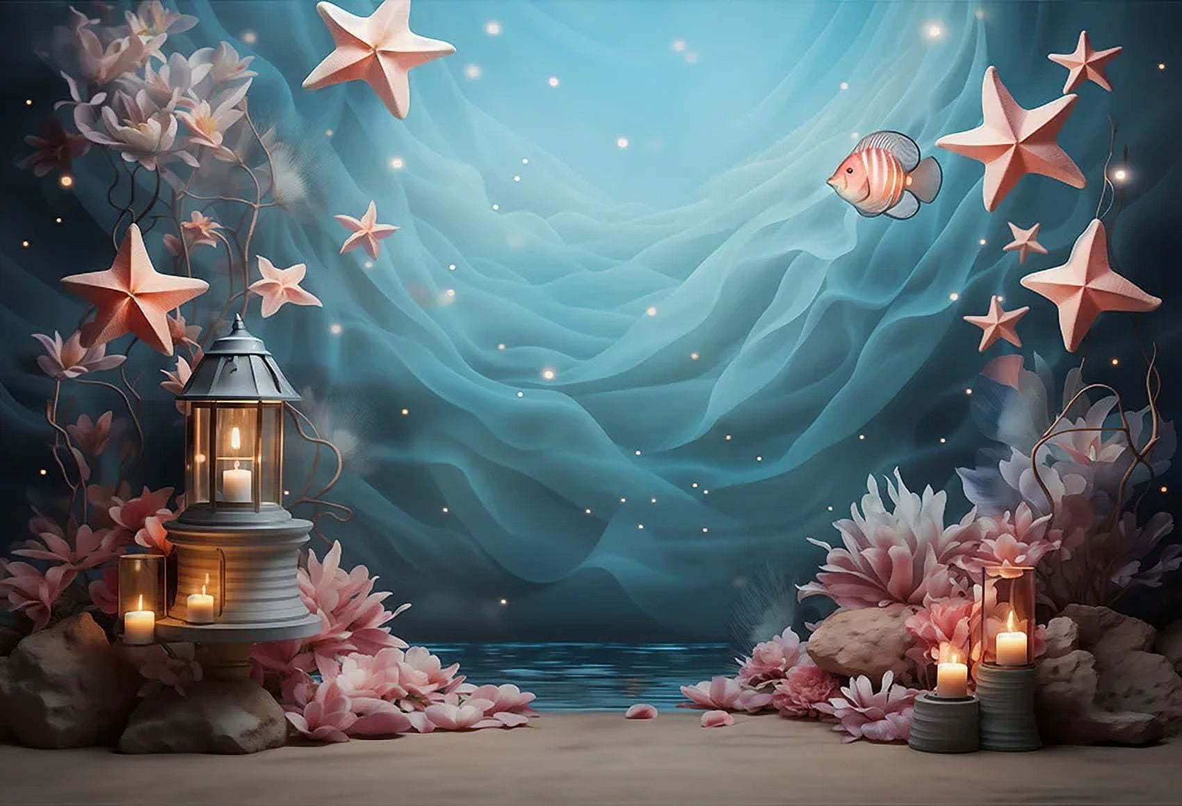 Under Sea Seabed World Coral Kids Birthday Party Cake Smash Portrait r ...