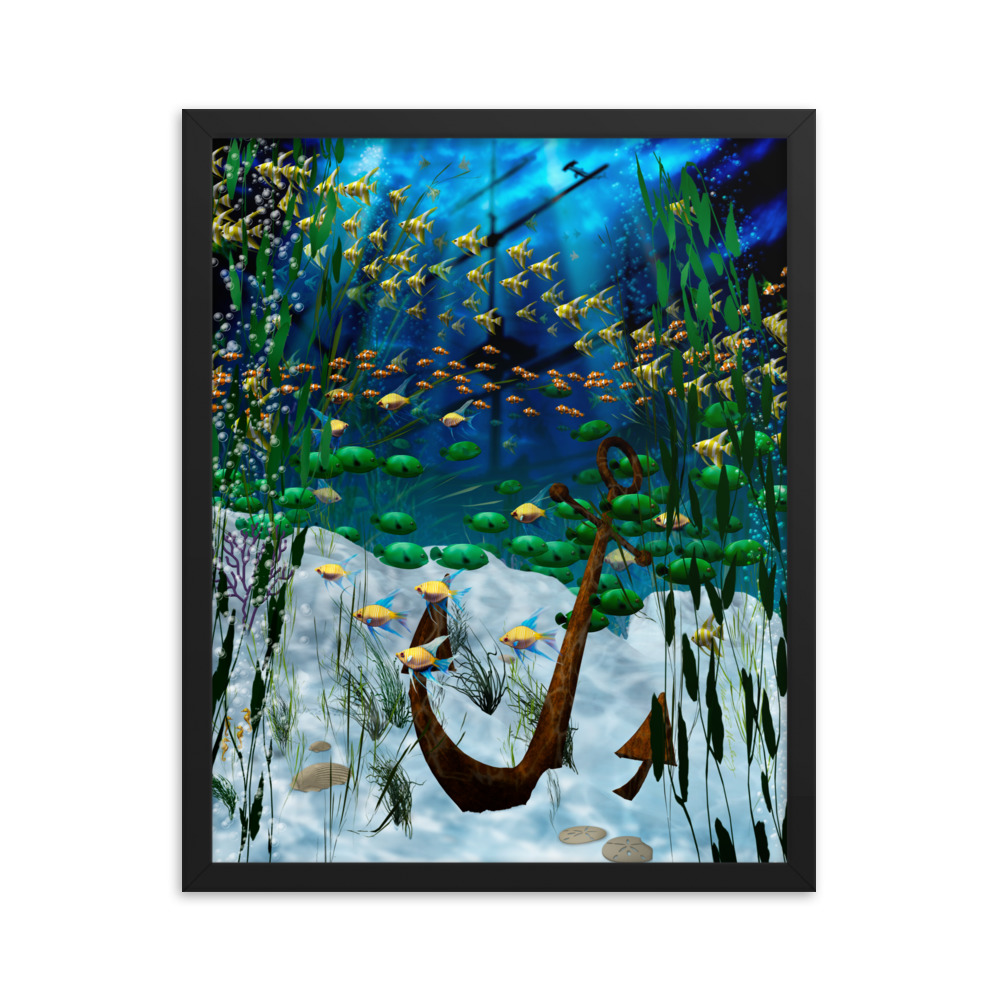 Under Sea World (Black, 16″×20″) | Picture & Home Decor | Art Prints ...