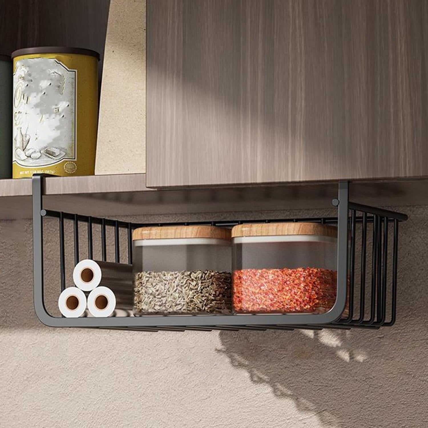 Under Shelf Basket, Household Metal Under Shelf Hanging Storage Bin ...