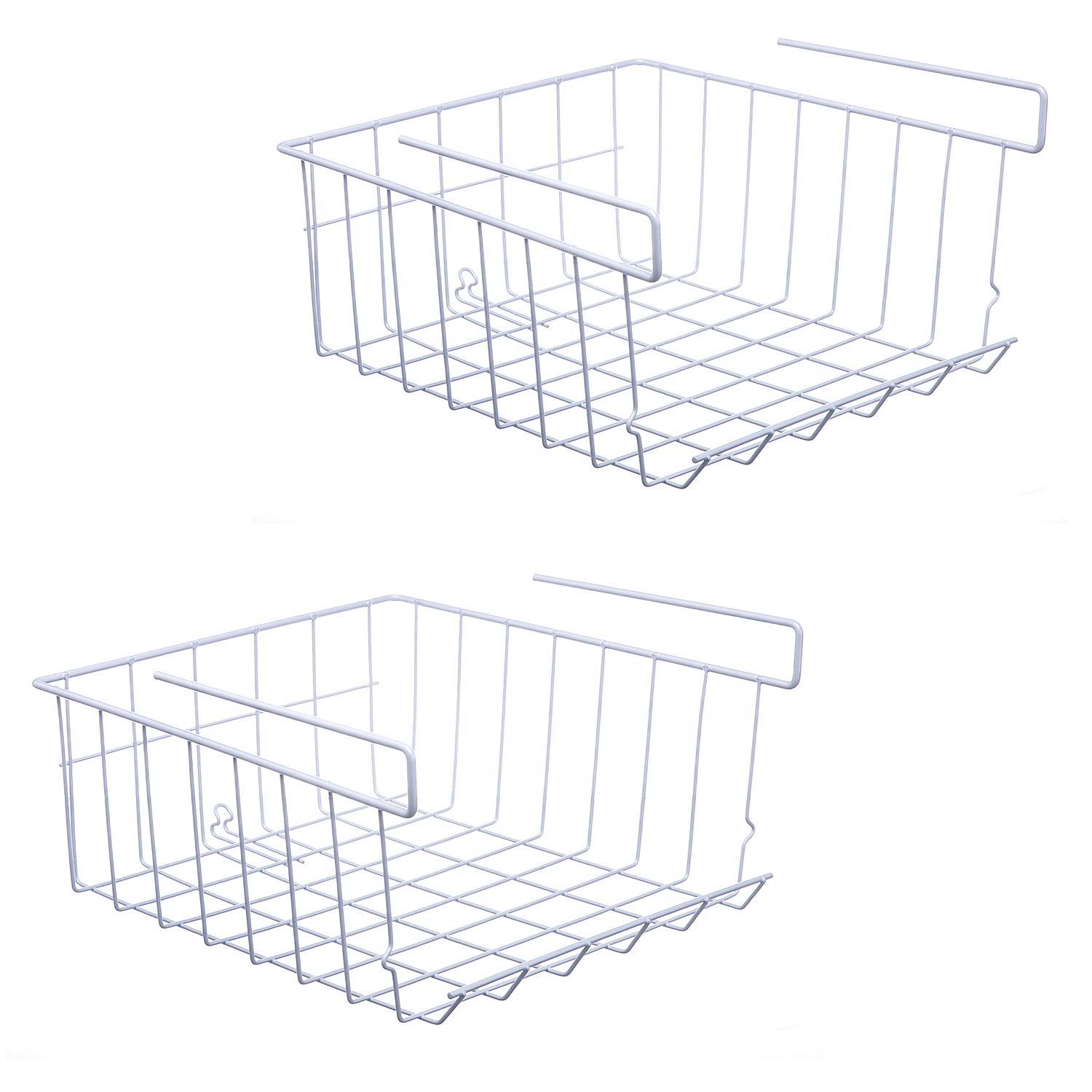Under Shelf Storage Basket, 2-Pack Under Shelf Hanging Metal Wire ...
