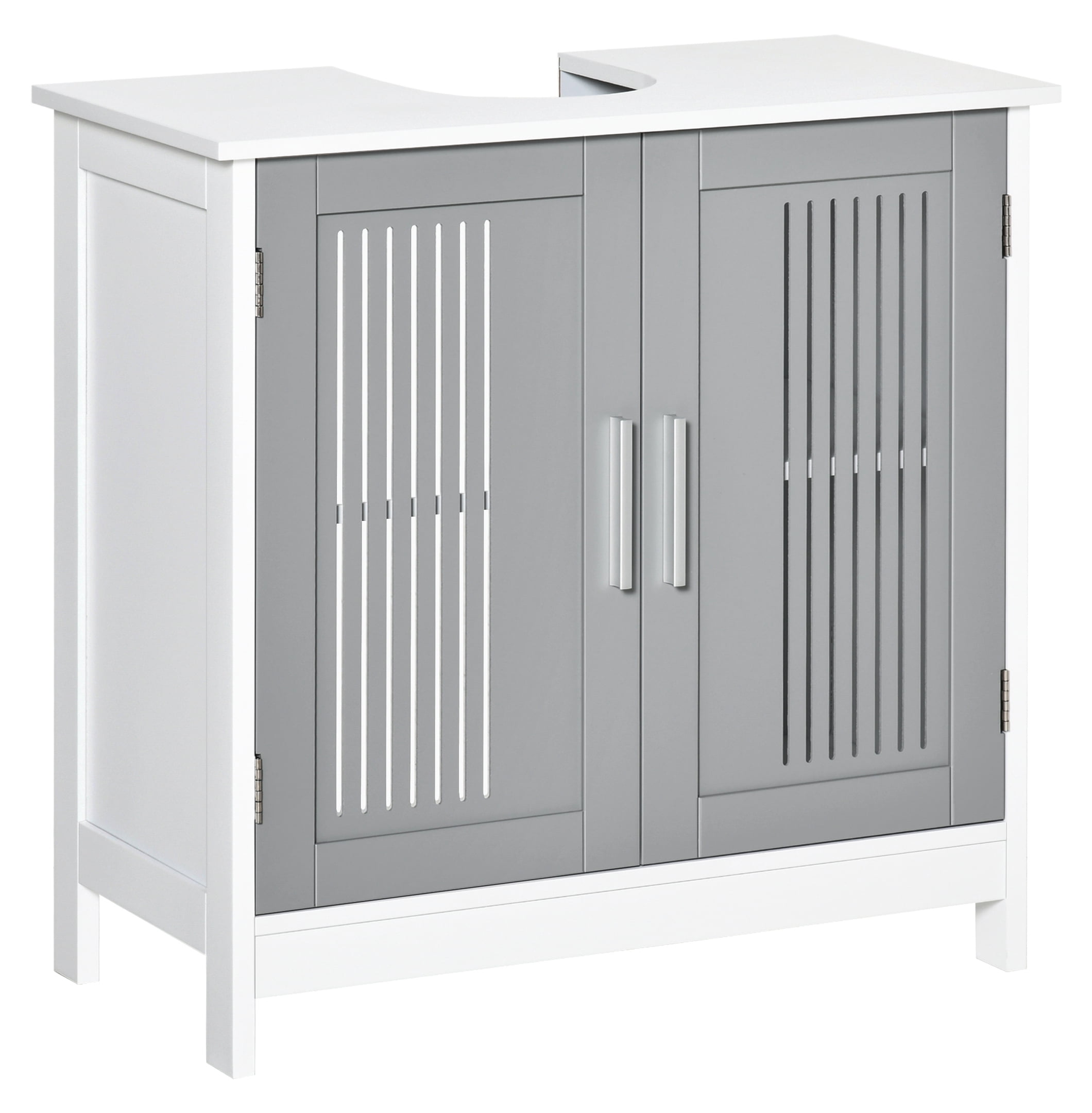Under Sink Cabinet, Bathroom Pedestal Sink Organizer - Gray White ...