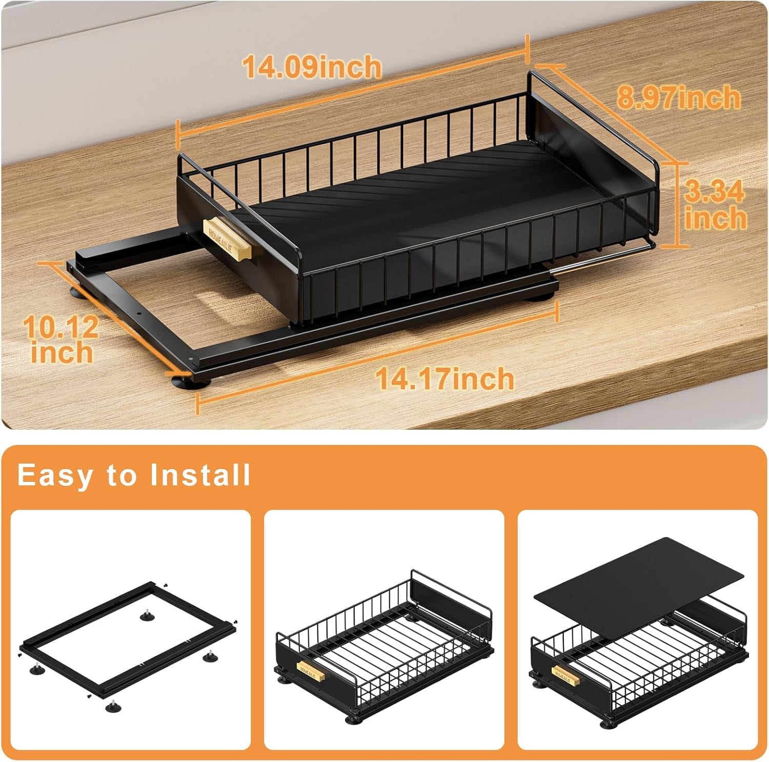 Under Sink Organizer High Adjustable 2 Tier Under Kitchen Sink ...