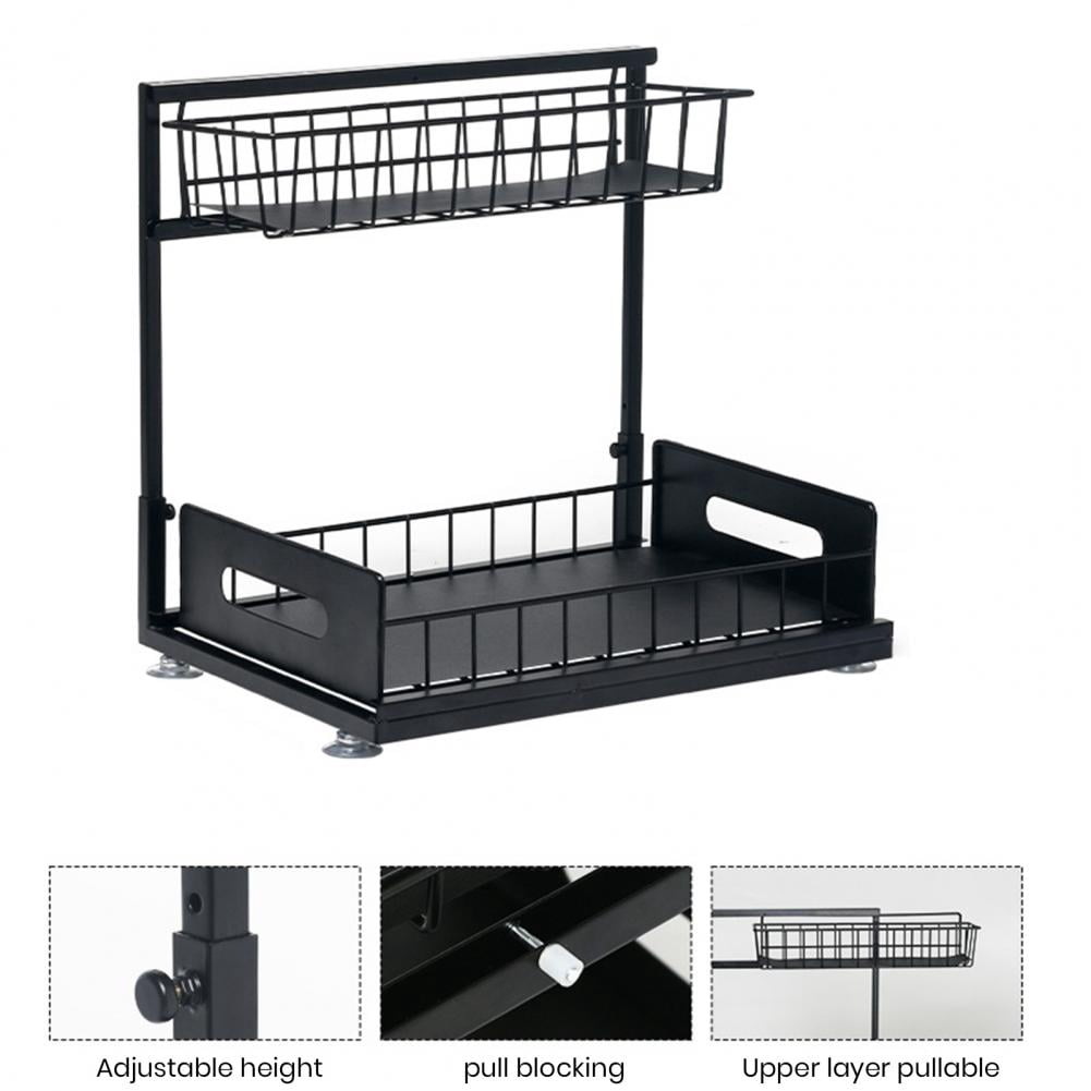 Under Sink Organizer Pull Out Cabinet 2-Tier Bathroom Kitchen Organizer ...
