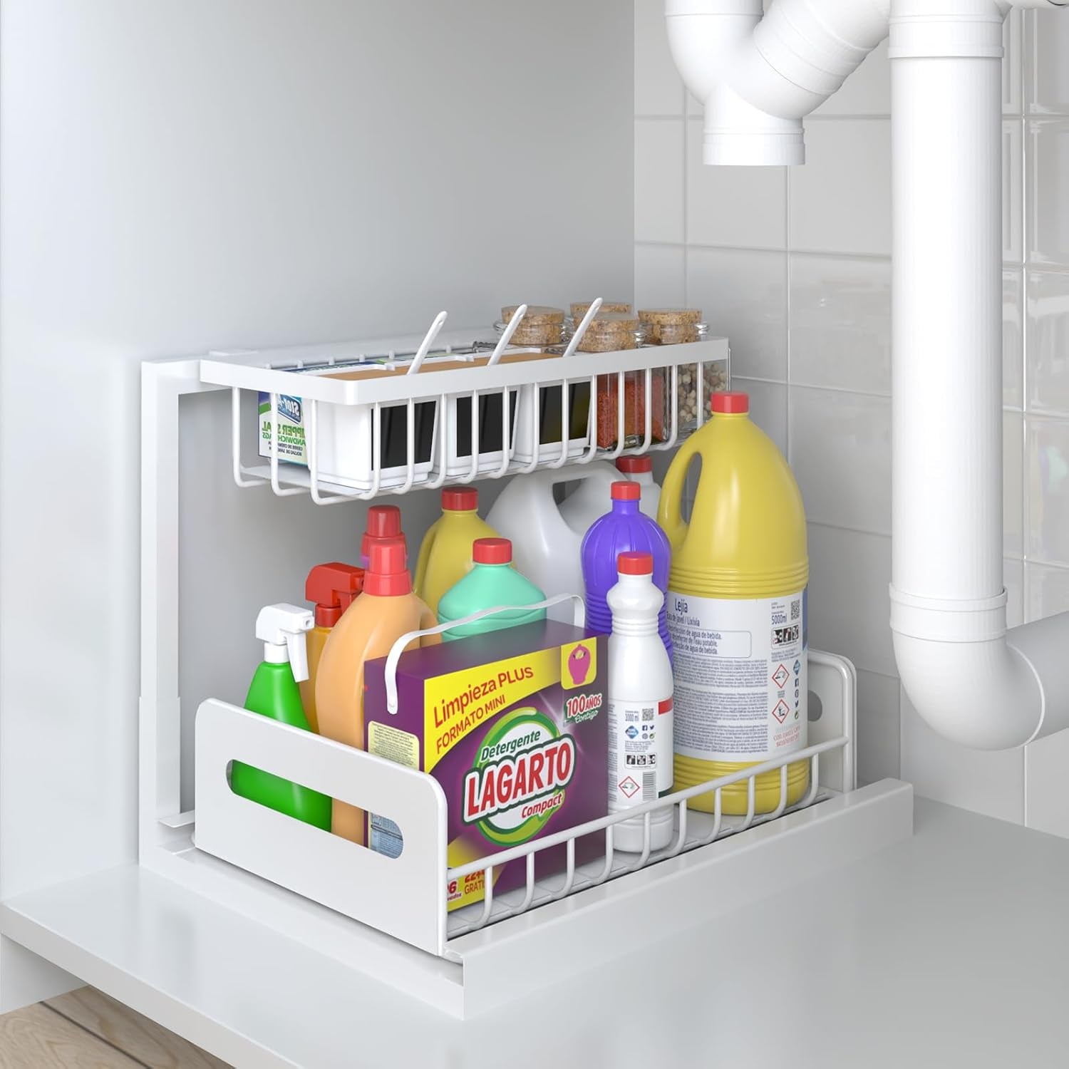 Under Sink Organizer,Under Kitchen Sink with Sliding Drawer,under ...