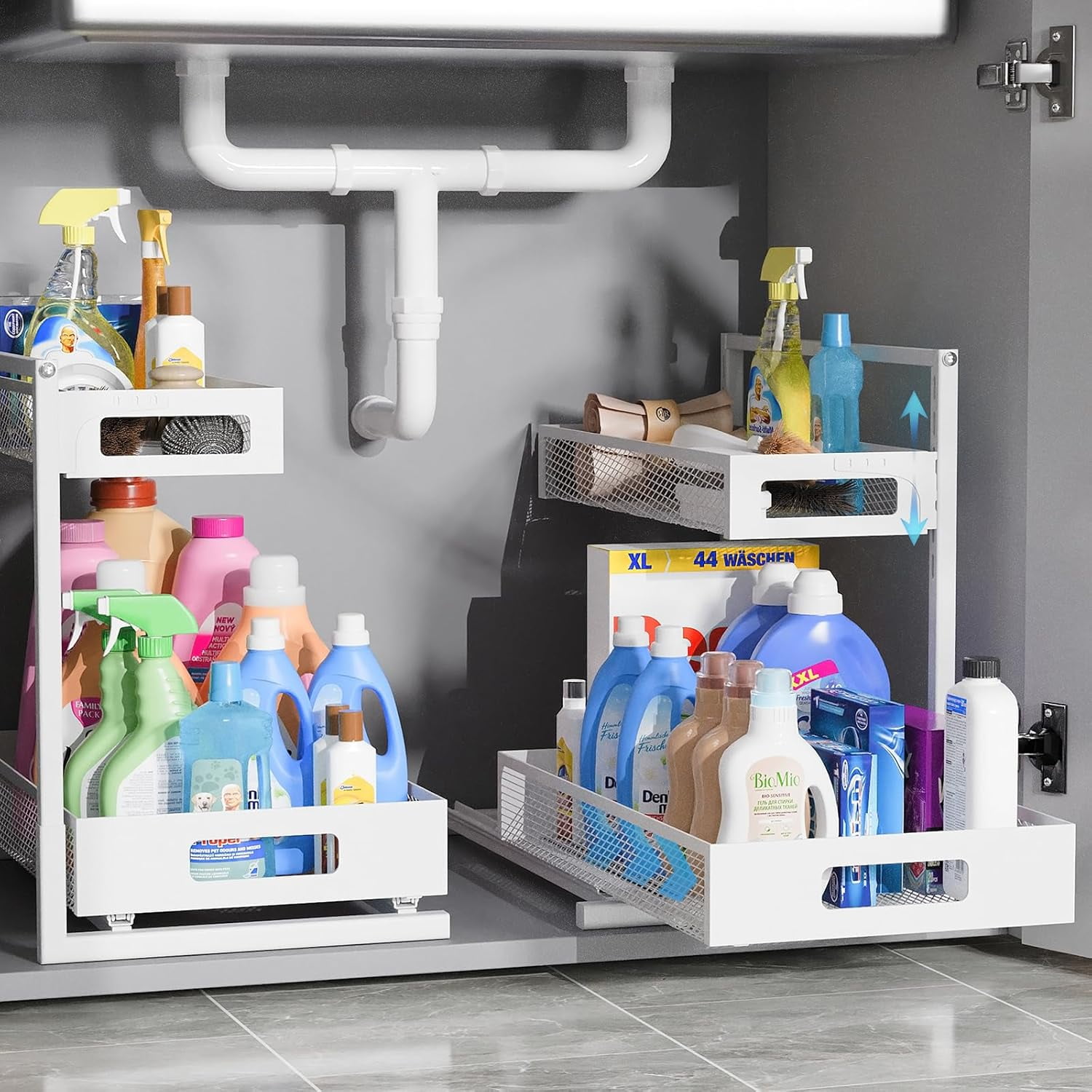 Under Sink Organizer with Sliding Drawer for Kitchen and Bathroom, 5 ...