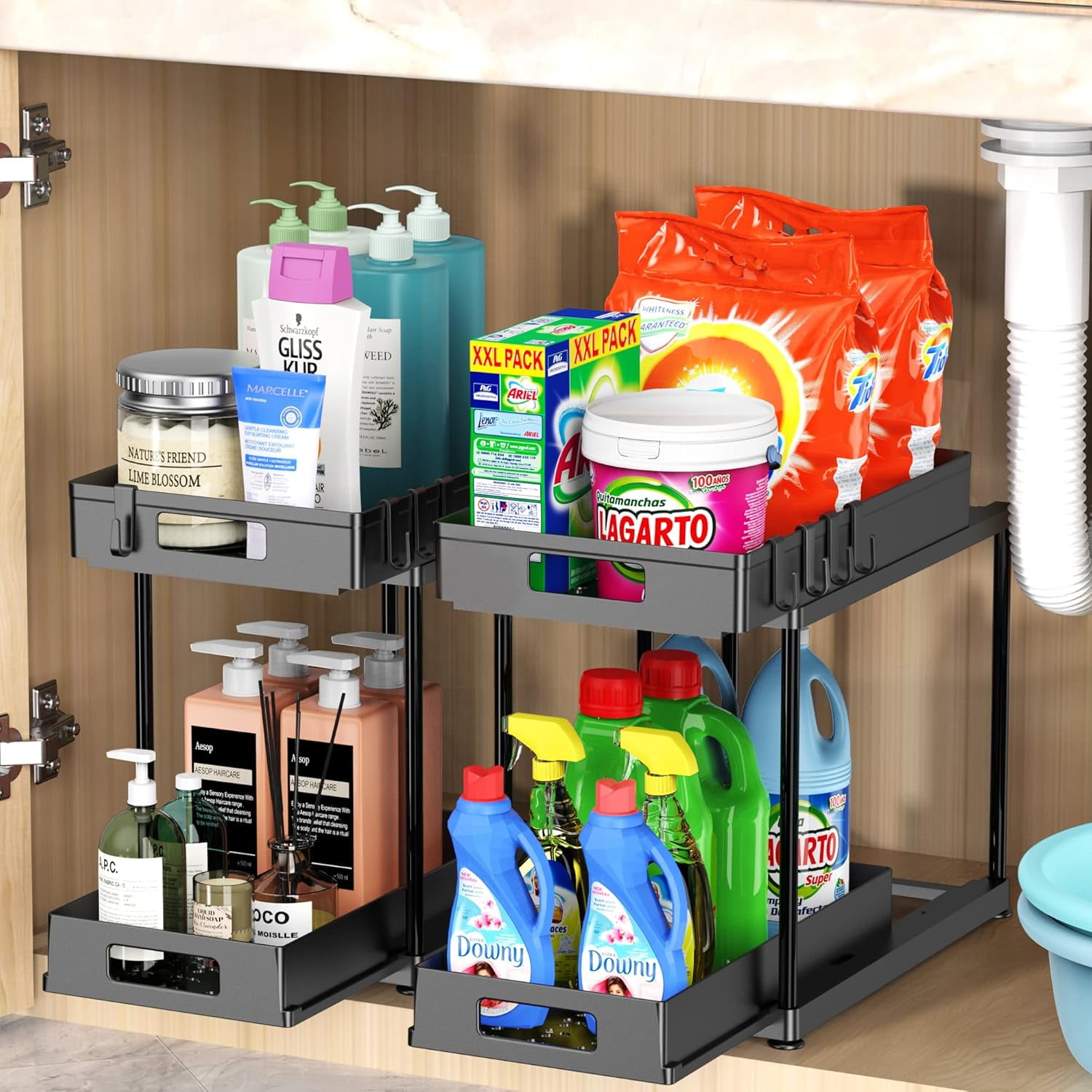 Under Sink Organizers and Storage, Large Capacity Heavy Load Pull-out ...