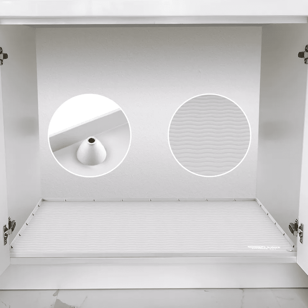Under Sink Waterproof Mat For Kitchen Cabinet and Bathroom Light Gray ...