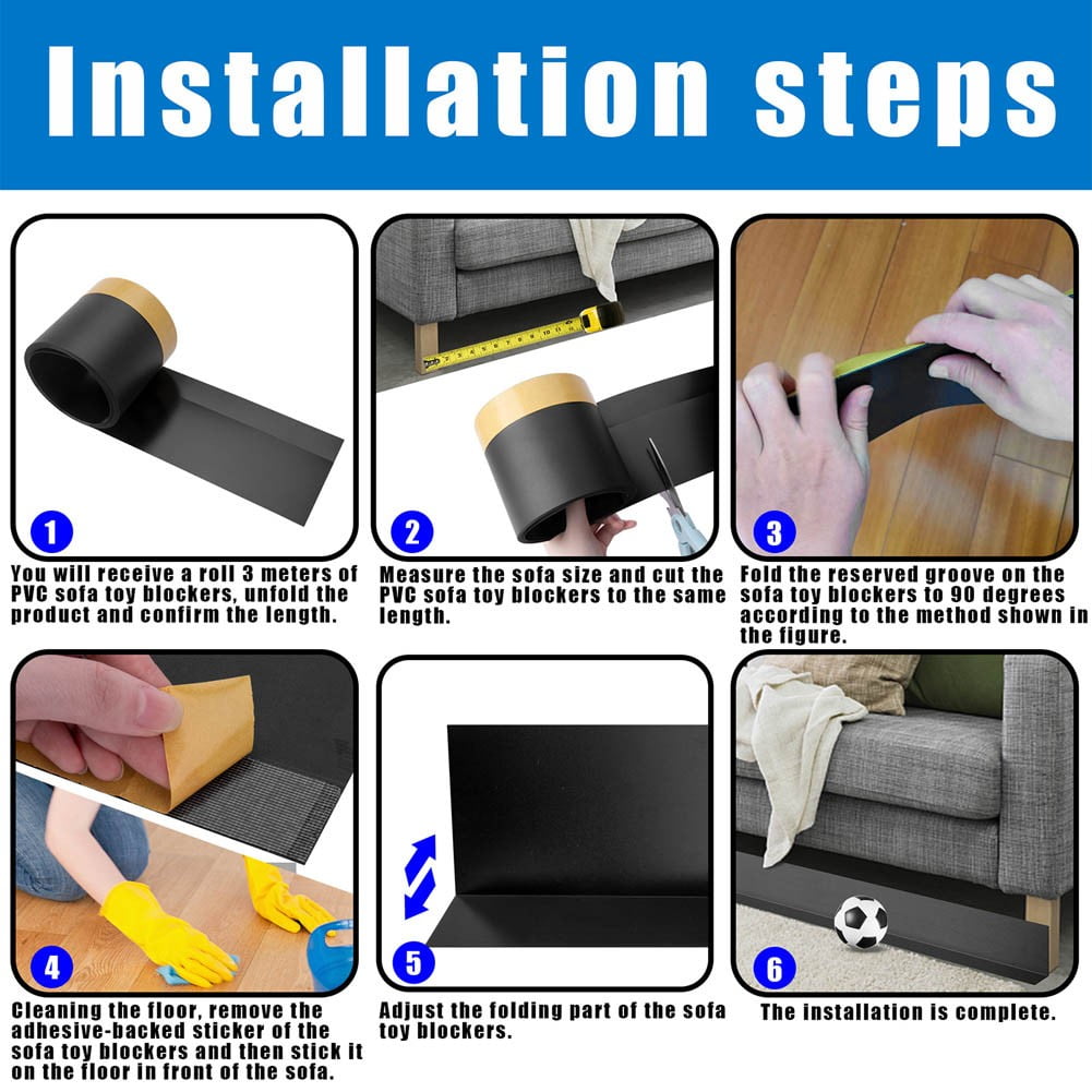 Under Sofa Blocker Cuttable Pvc Under Bed Blocker Black Fangkenuo ...