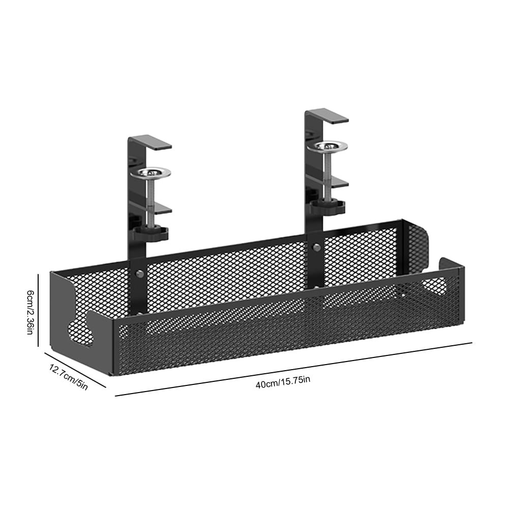 Under Table Storage Rack Metal Cable Management Tray Home Office Desk ...