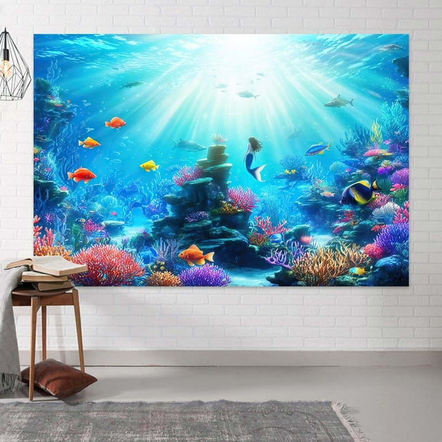 Under The Sea Backdrop Mermaid Ocean Photo Background Underwater ...