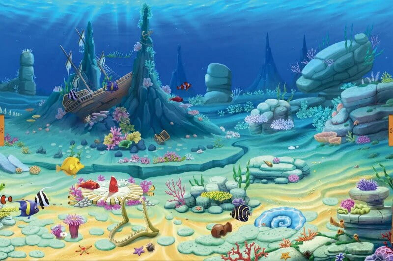 Under The Sea Backdrop Seabed World Cartoon Creatures Baby Shower ...