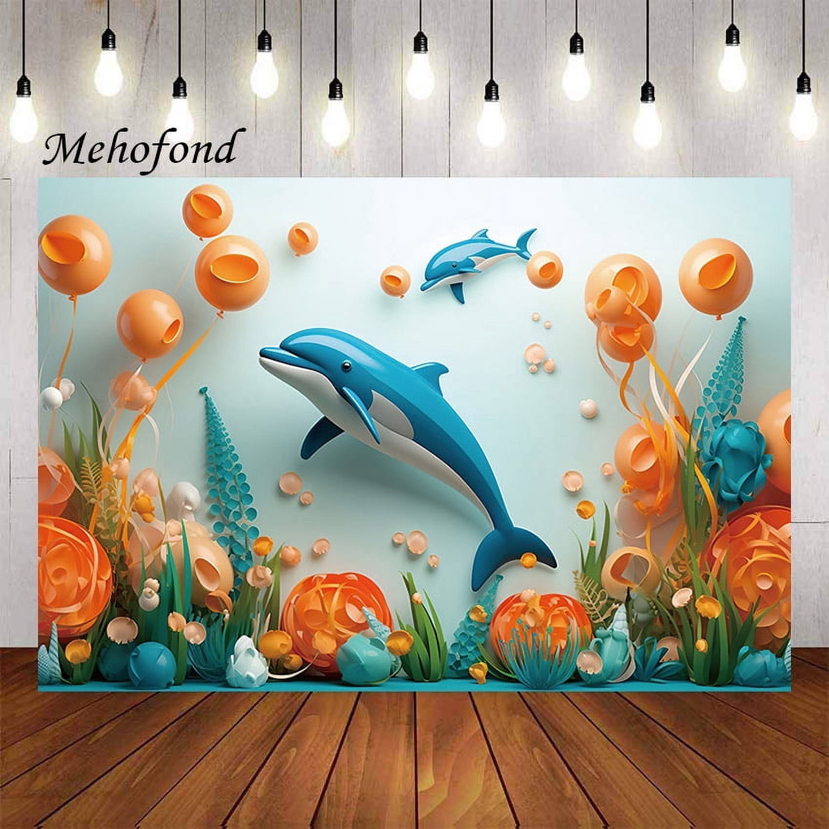 Under The Sea Balloon Dolphin Kid Birthday Party Cake Smash Portrait r ...
