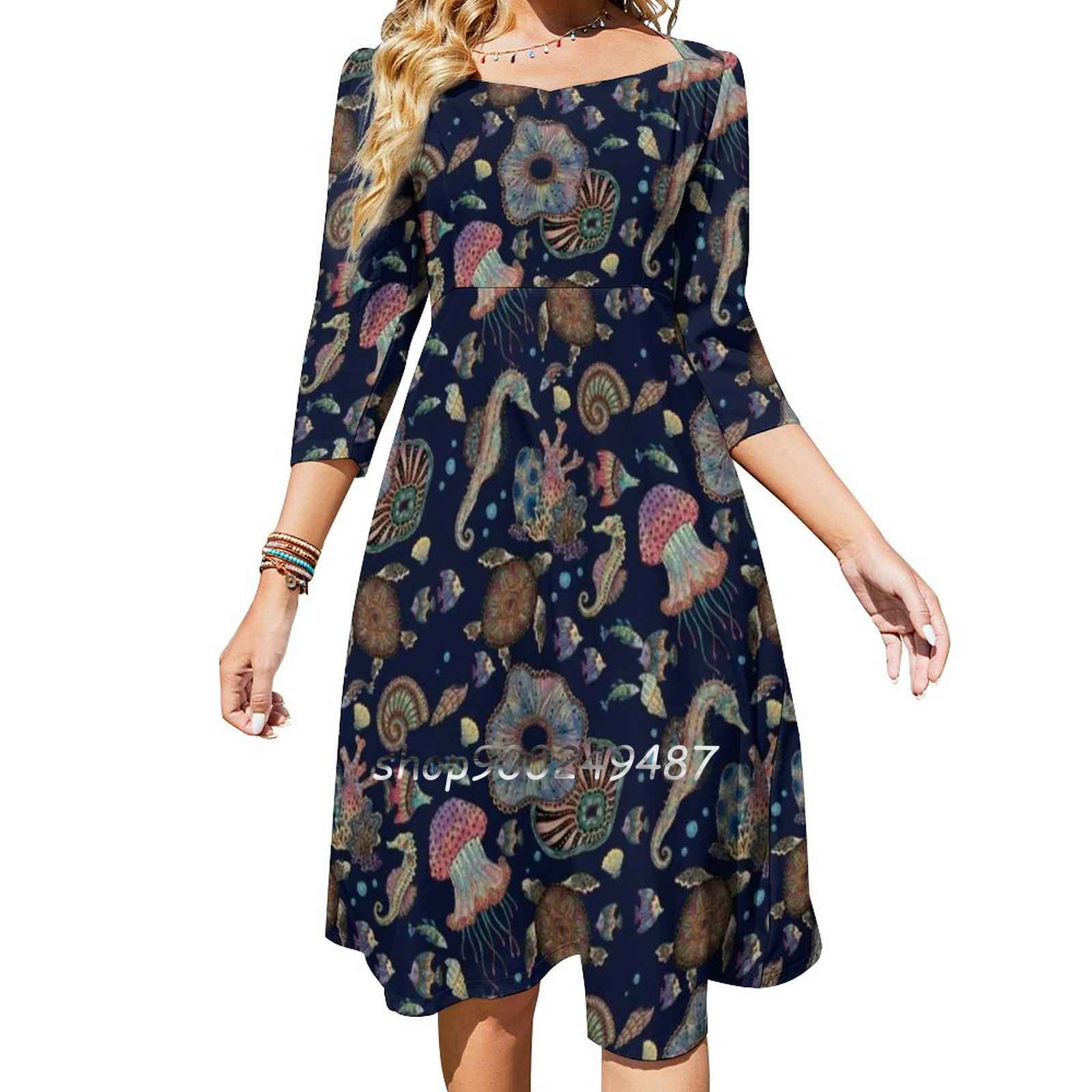 Under The Sea I Evening Party Dresses Midi Sexy Dress Female Sweet One ...