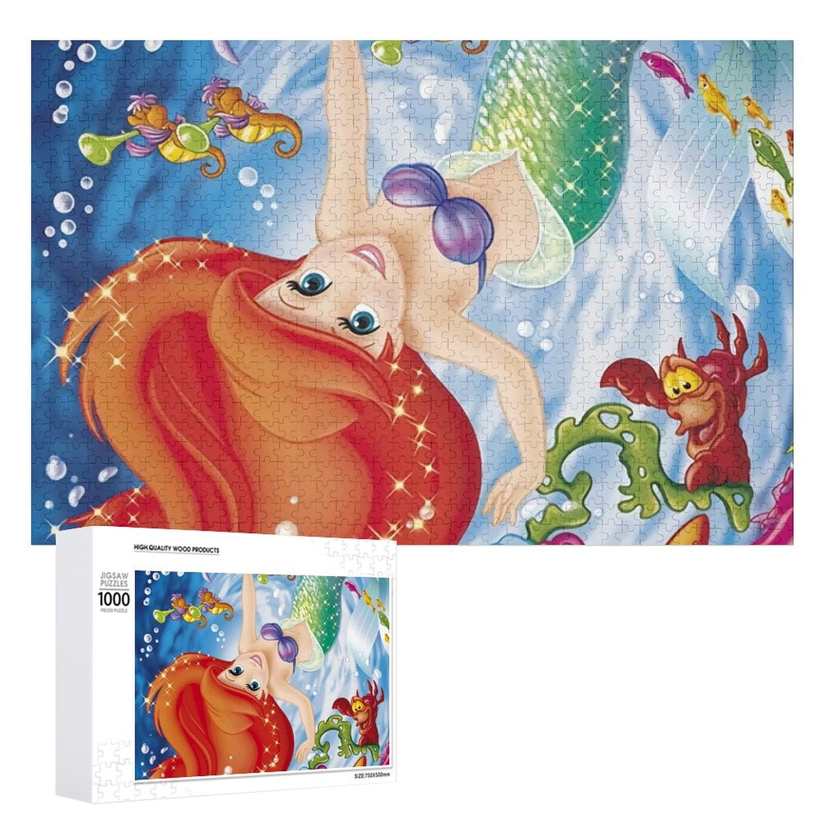 Under The Sea Mermaid Ariel Flounder Puzzles- 1000 Piece Jigsaw Puzzle ...