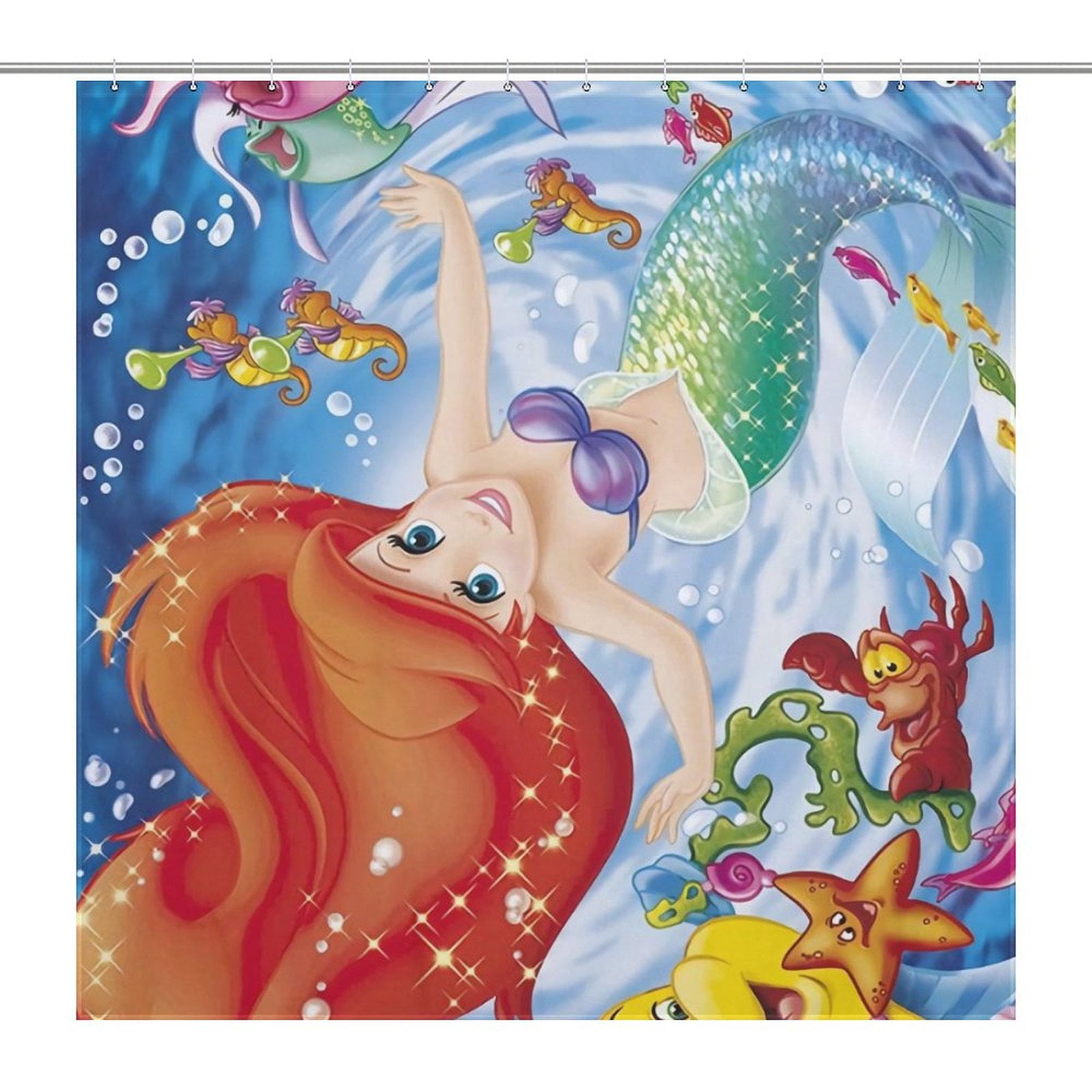 Under The Sea Mermaid Ariel Flounder Shower Curtain,Shower Curtain ...