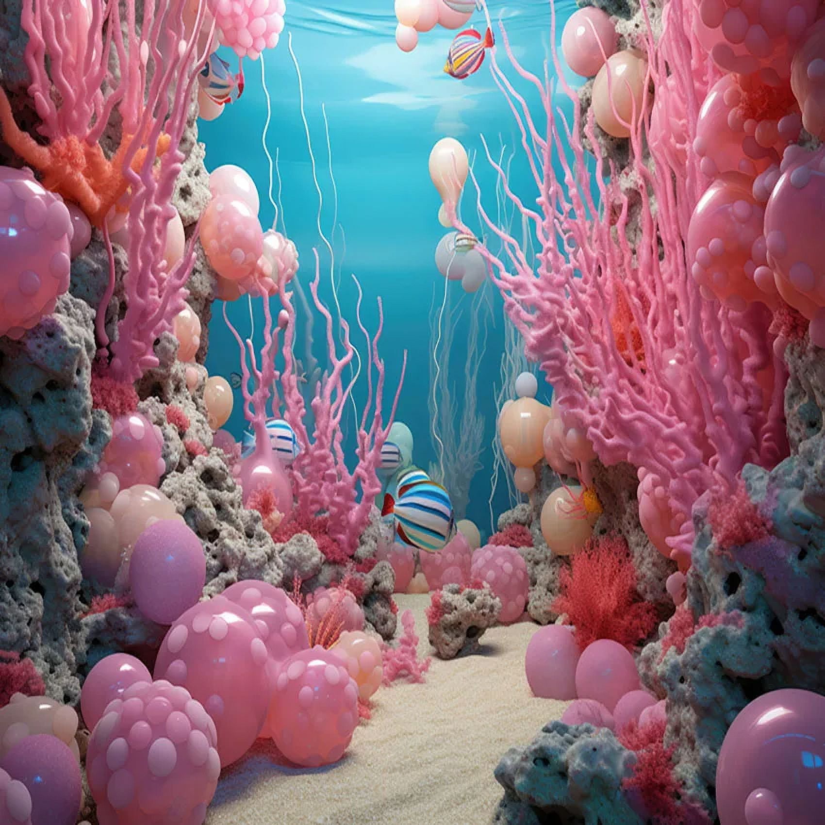 Under The Sea Mermaid Shell Kids Birthday Party Cake Smash Portrait r ...