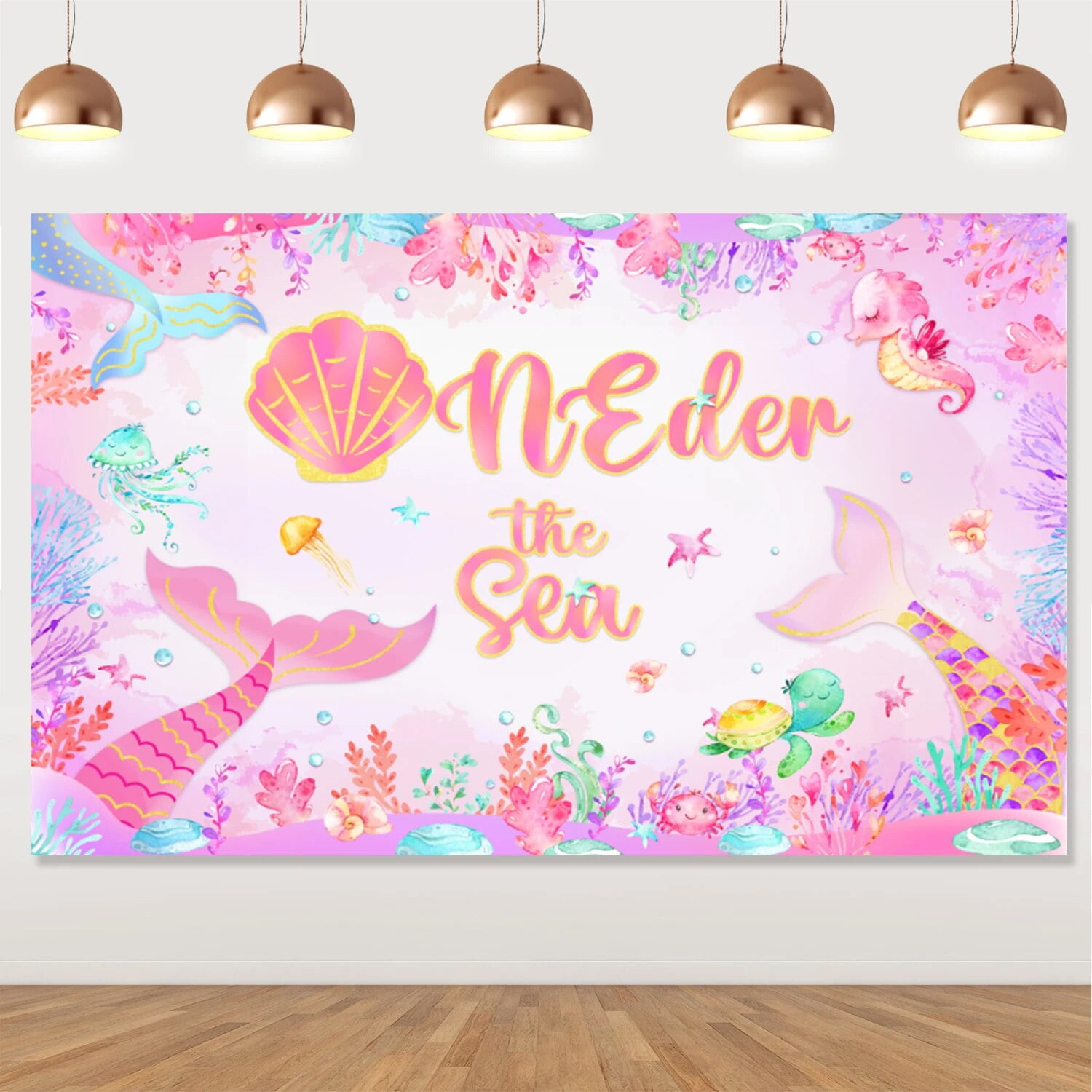 Under The Sea Party Backdrop, Happy Birthday Background, Ocean Theme ...