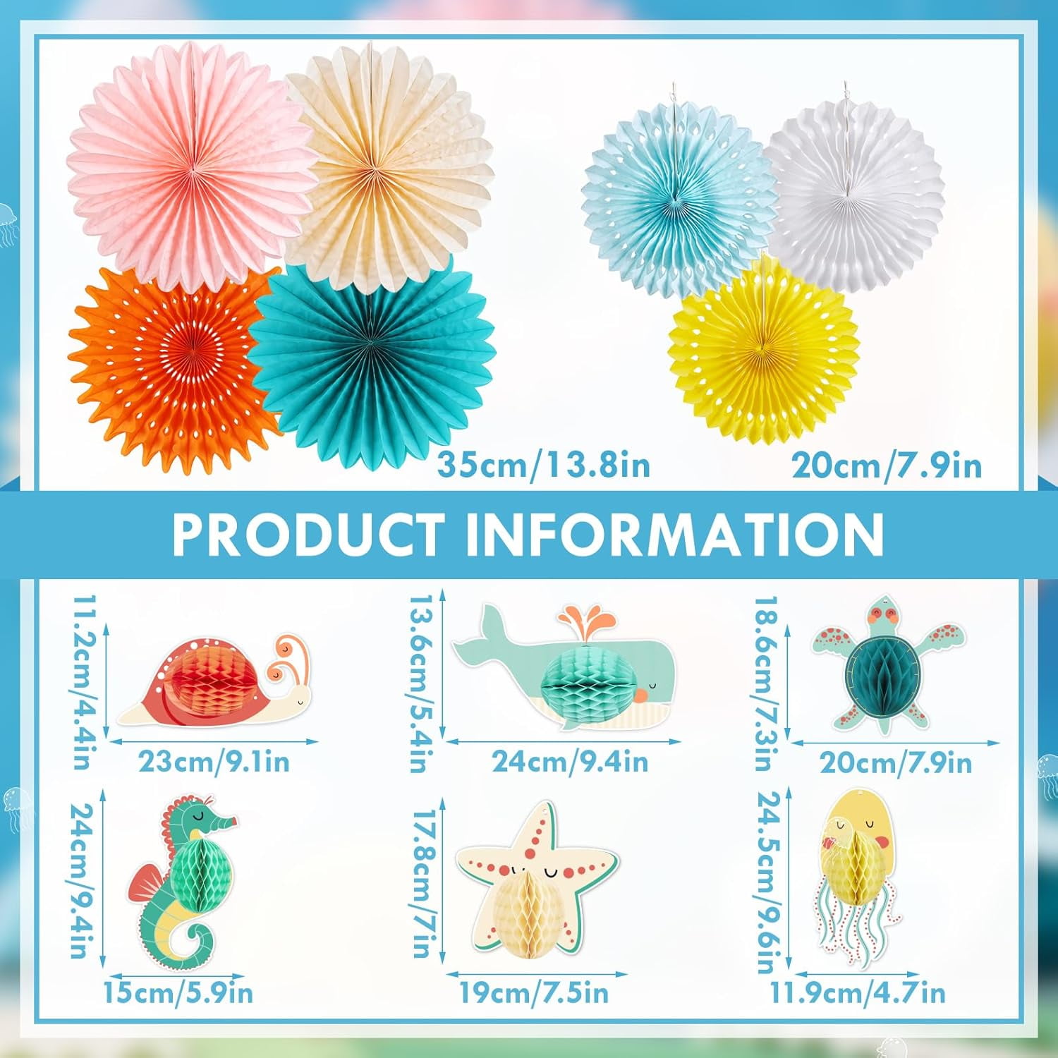 Under The Sea Party Decorations Sea Animals Honeycomb Decorations Ocean ...