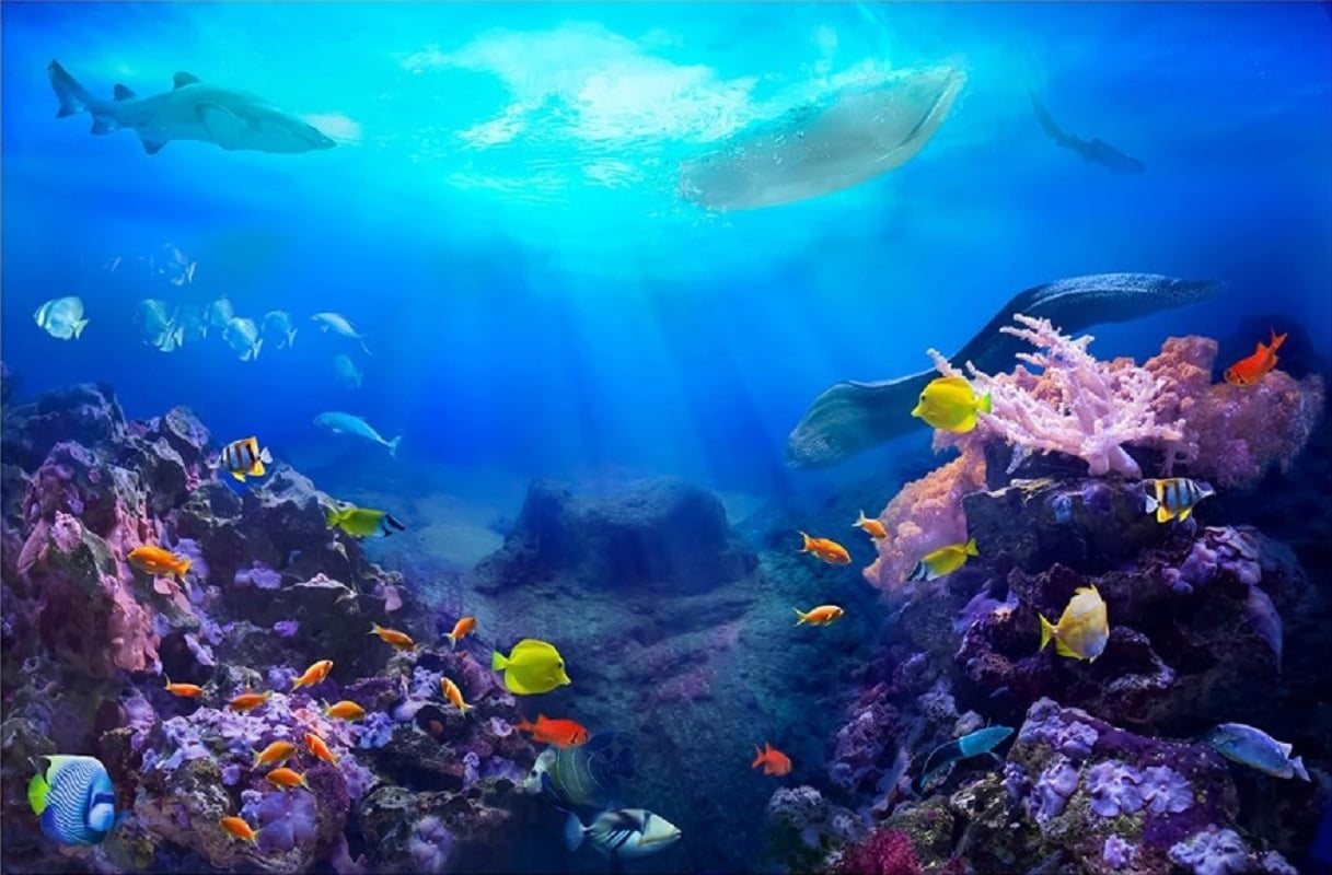 Under The Sea Photography Backdrop Ocean Underwater World Tropical Fish ...