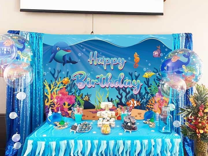 Under The Sea Photography Background Ocean Animal Happy Birthday Banner ...