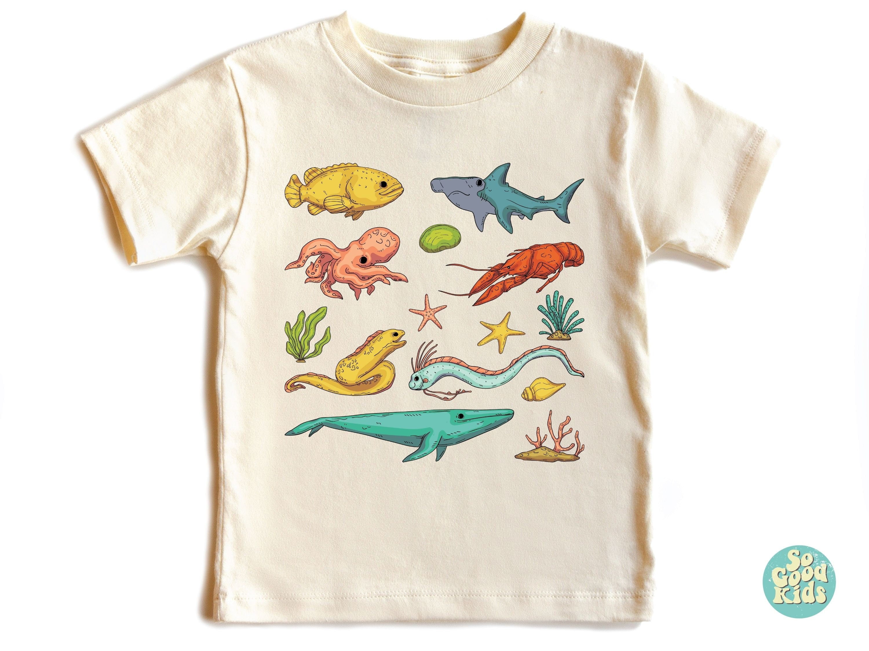 Under The Sea Shirt, Cute Ocean Animal Tshirt, Blue Whale Toddler Shirt ...