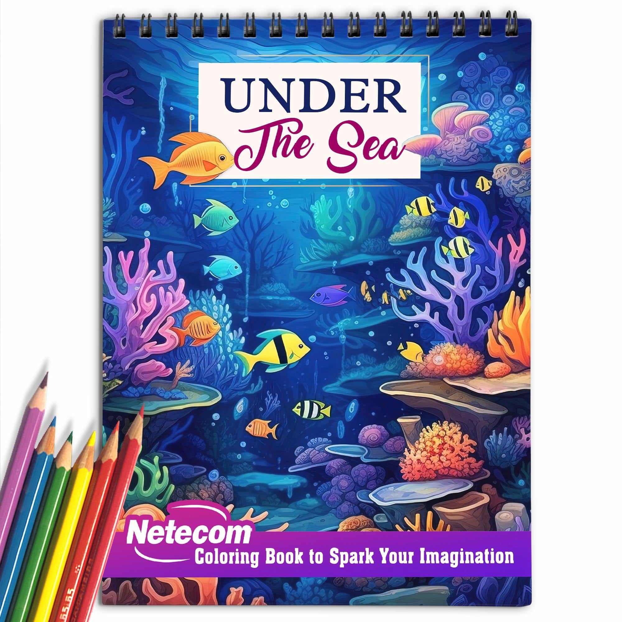 Under The Sea Spiral Bound Coloring Book, Dive into 30 Enchanting ...
