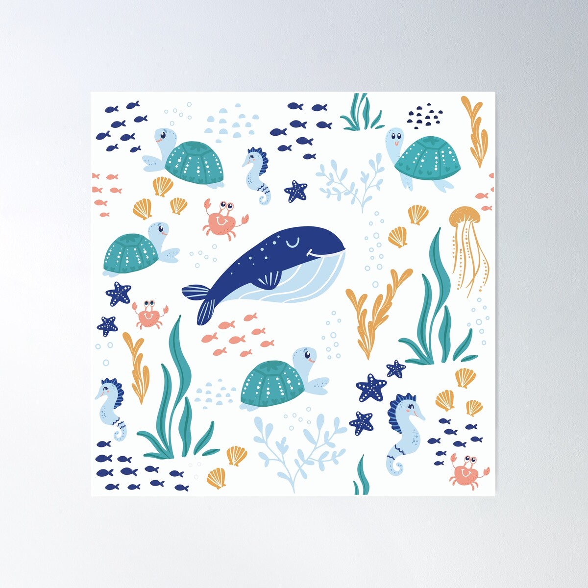 Under The Sea World Poster Wall Art, Modern Wall Decor For Living Room ...