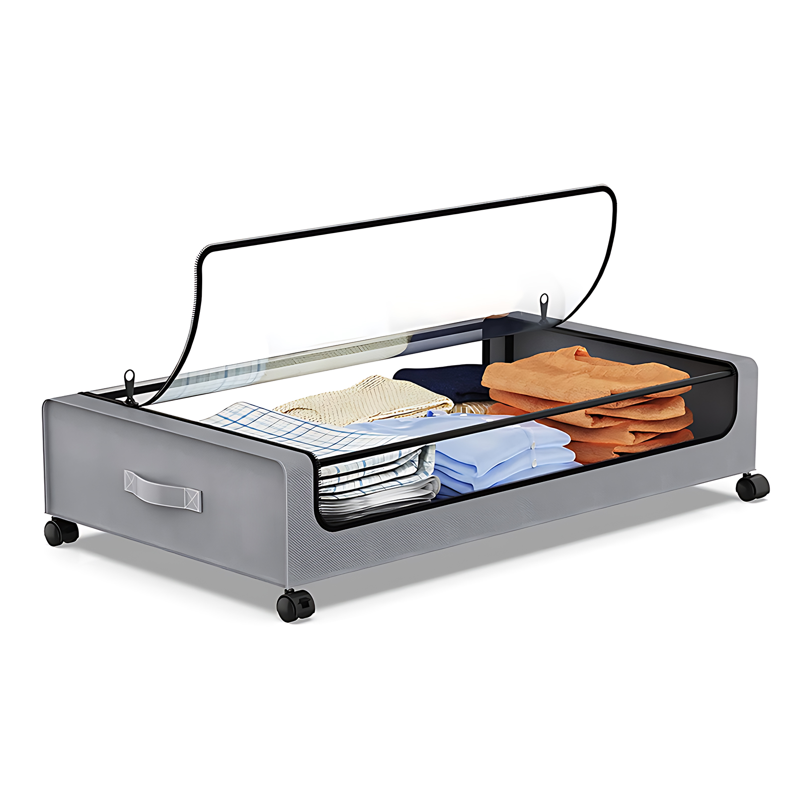 Under bed storage rack,Clear Wheels Drawers With Clear Visible Underbed ...